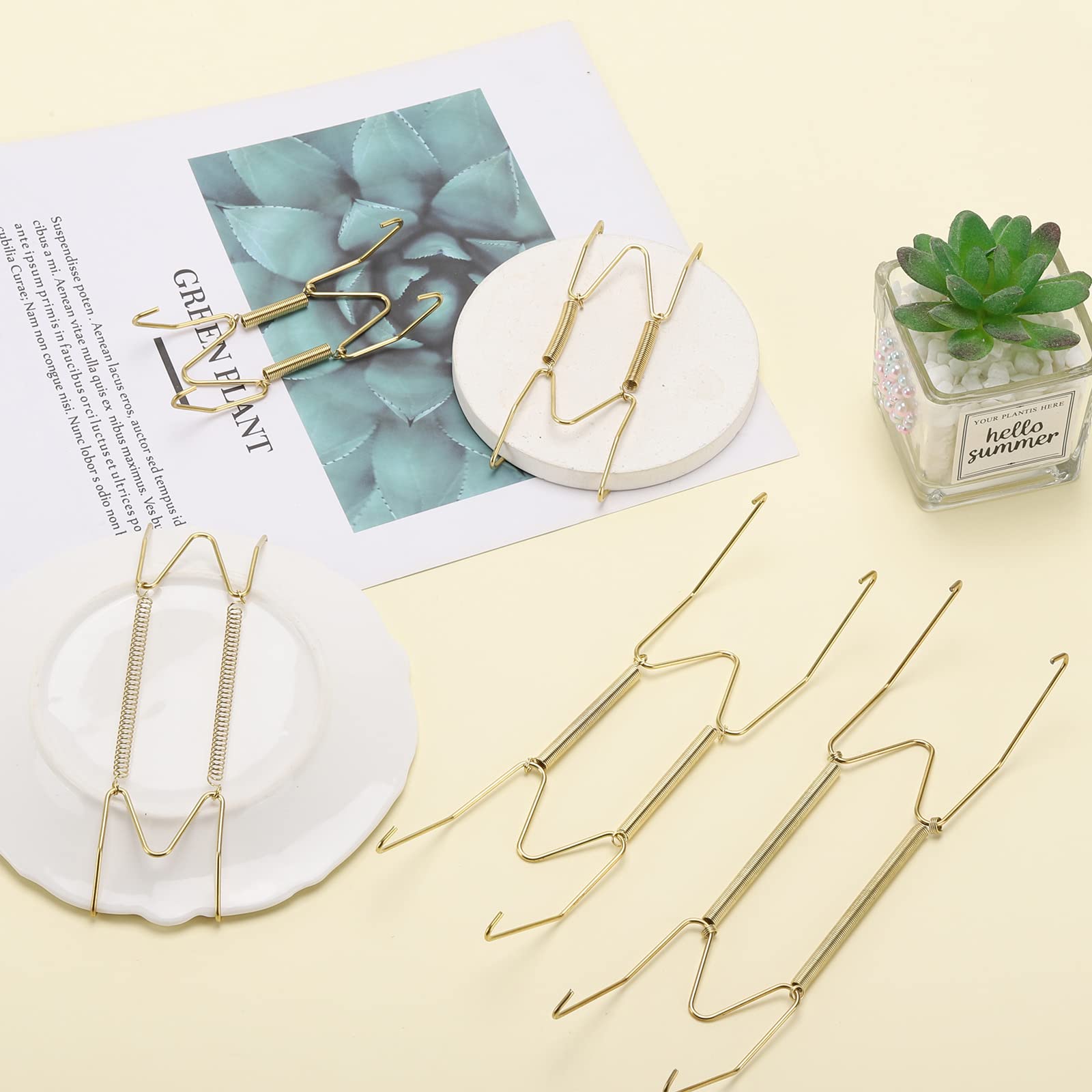 Tbestmax 30 Pcs Plate Hangers for The Wall-6 Size-4 6 8 10 12 14 Inch and 30 Pcs Wall Hooks to Antique Plates and Arts Decor