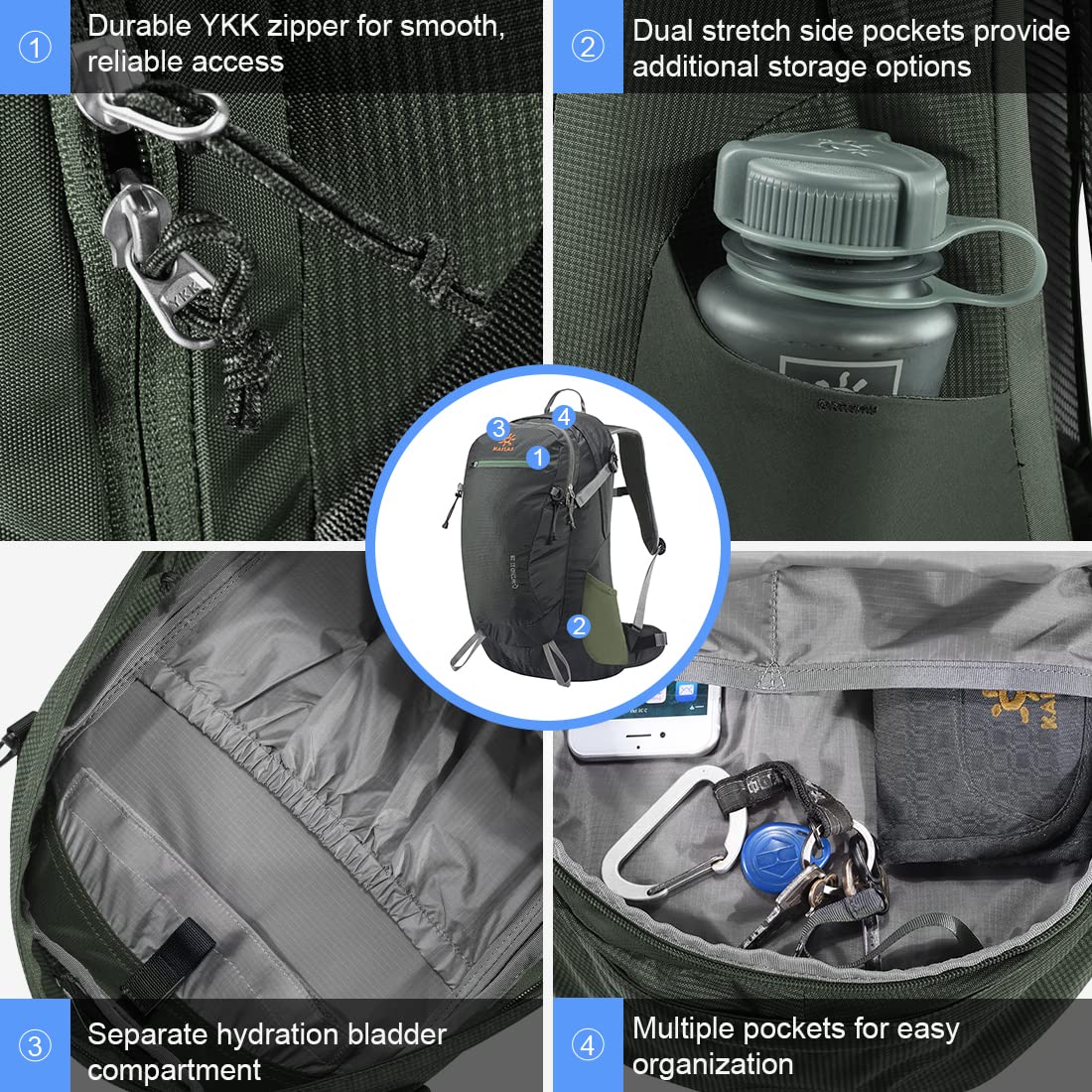 KAILAS 28L Hiking Backpack Waterproof Lightweight Camping Backpack for Outdoor Sports