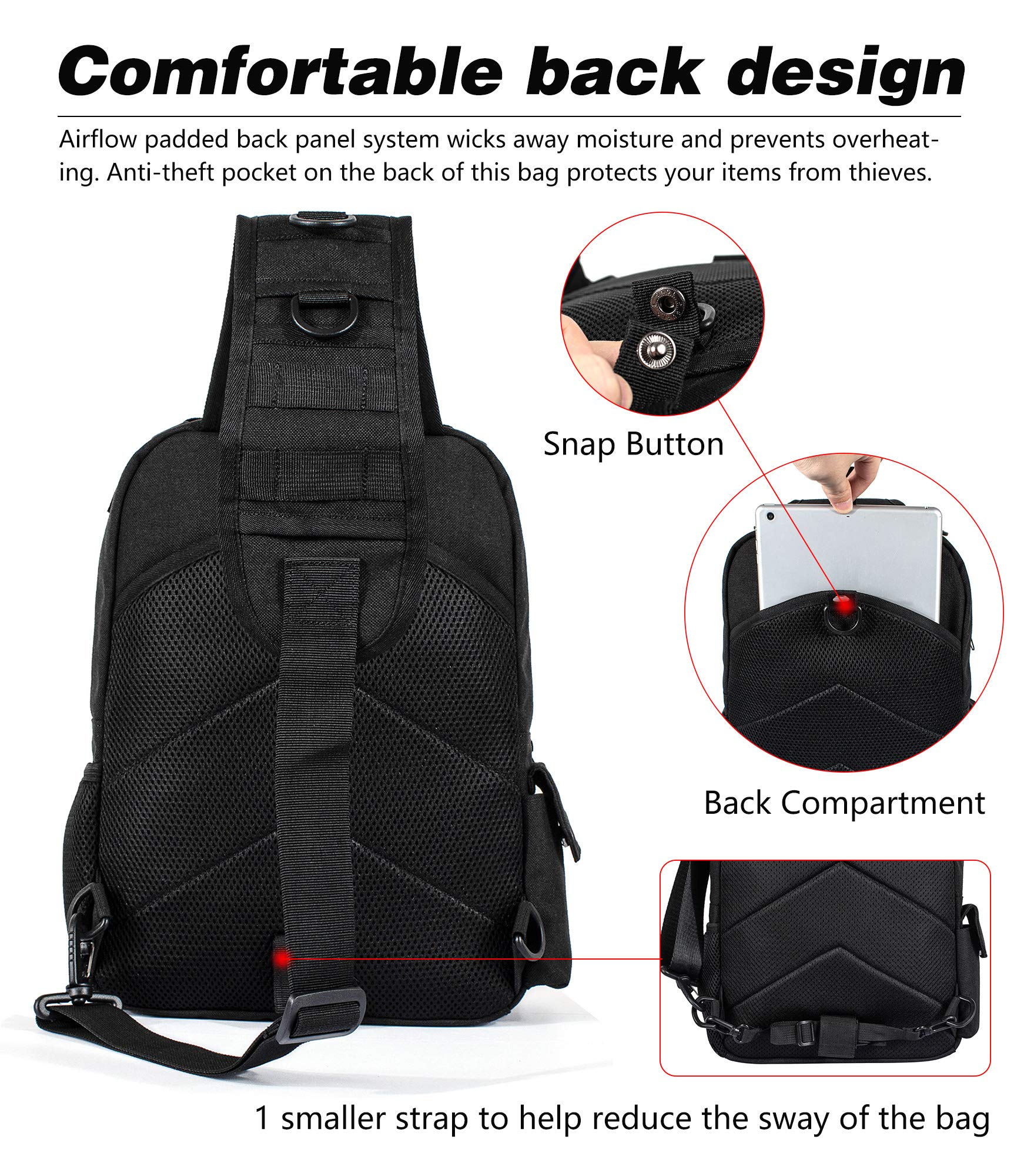 Leaper Military Tactical Backpack Assault Pack Sling Bag Molle Backpack Out Bag Black