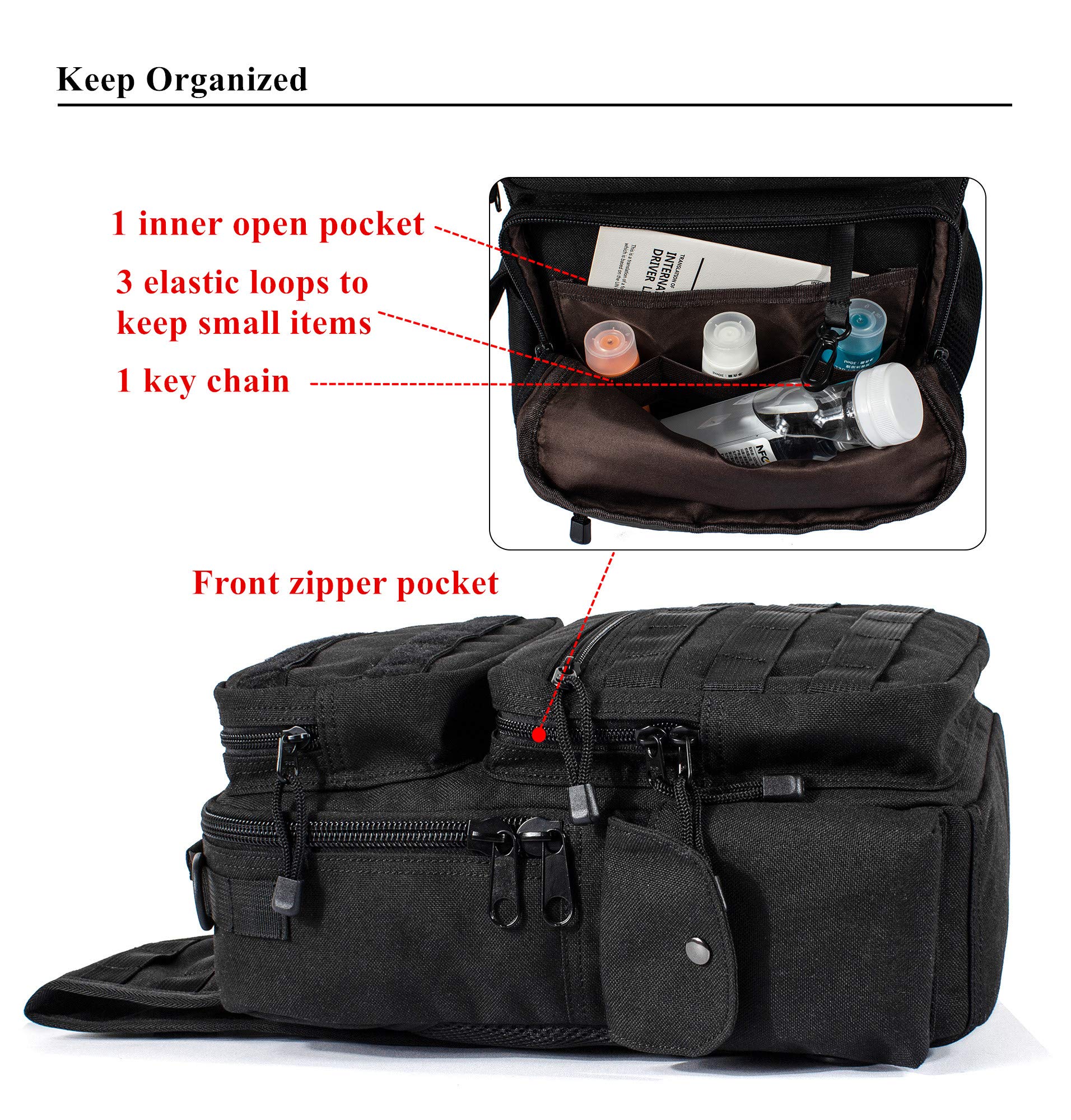 Leaper Military Tactical Backpack Assault Pack Sling Bag Molle Backpack Out Bag Black