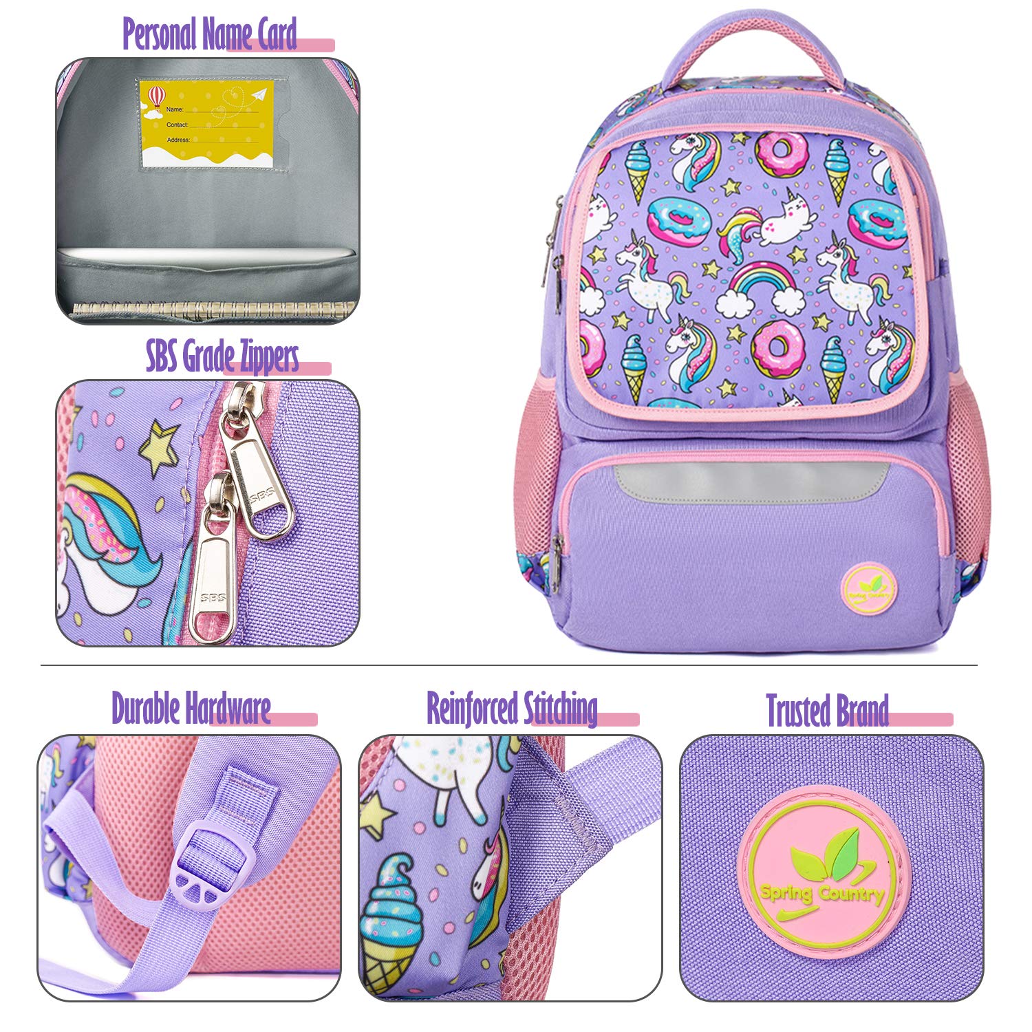 DZHJKIO Unicorn Kitty School Backpack for Girls & Boys, Large 16 Inches Casual Day Pack Cartoon Rucksack? (Unicorn Kitty) 1