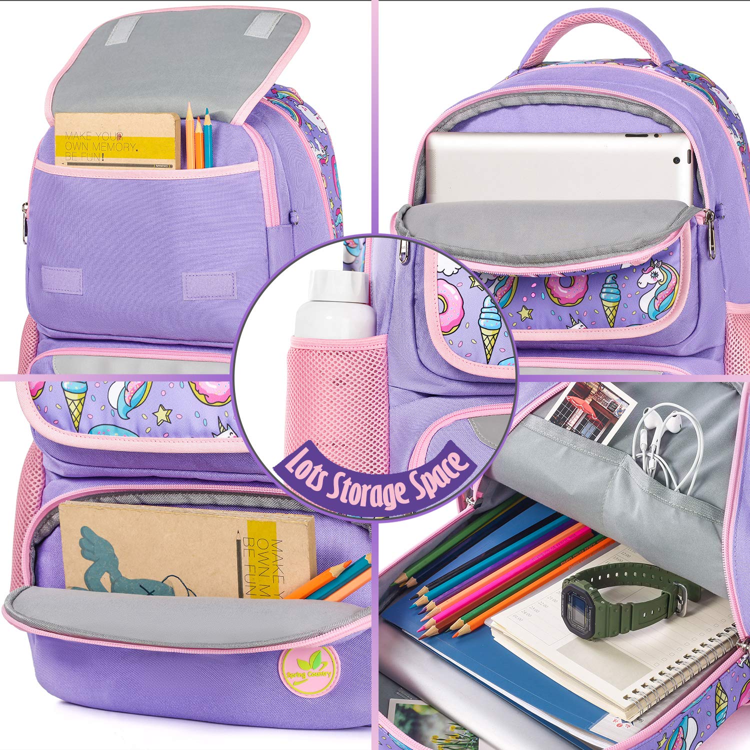 DZHJKIO Unicorn Kitty School Backpack for Girls & Boys, Large 16 Inches Casual Day Pack Cartoon Rucksack? (Unicorn Kitty) 1