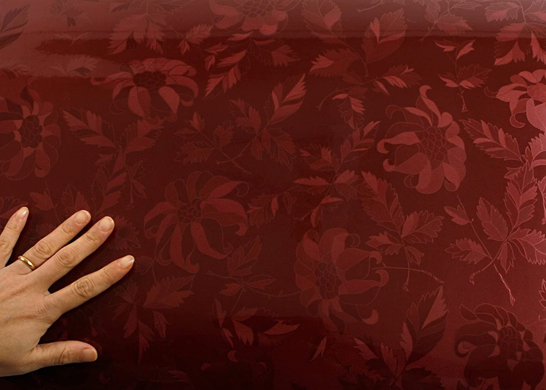 ROSEROSA Peel and Stick PVC Instant Floral Decorative Self-Adhesive Film Countertop Backsplash Olivia Red Wine (PGS9200-6 : 1.96 Feet X 6.56 Feet)