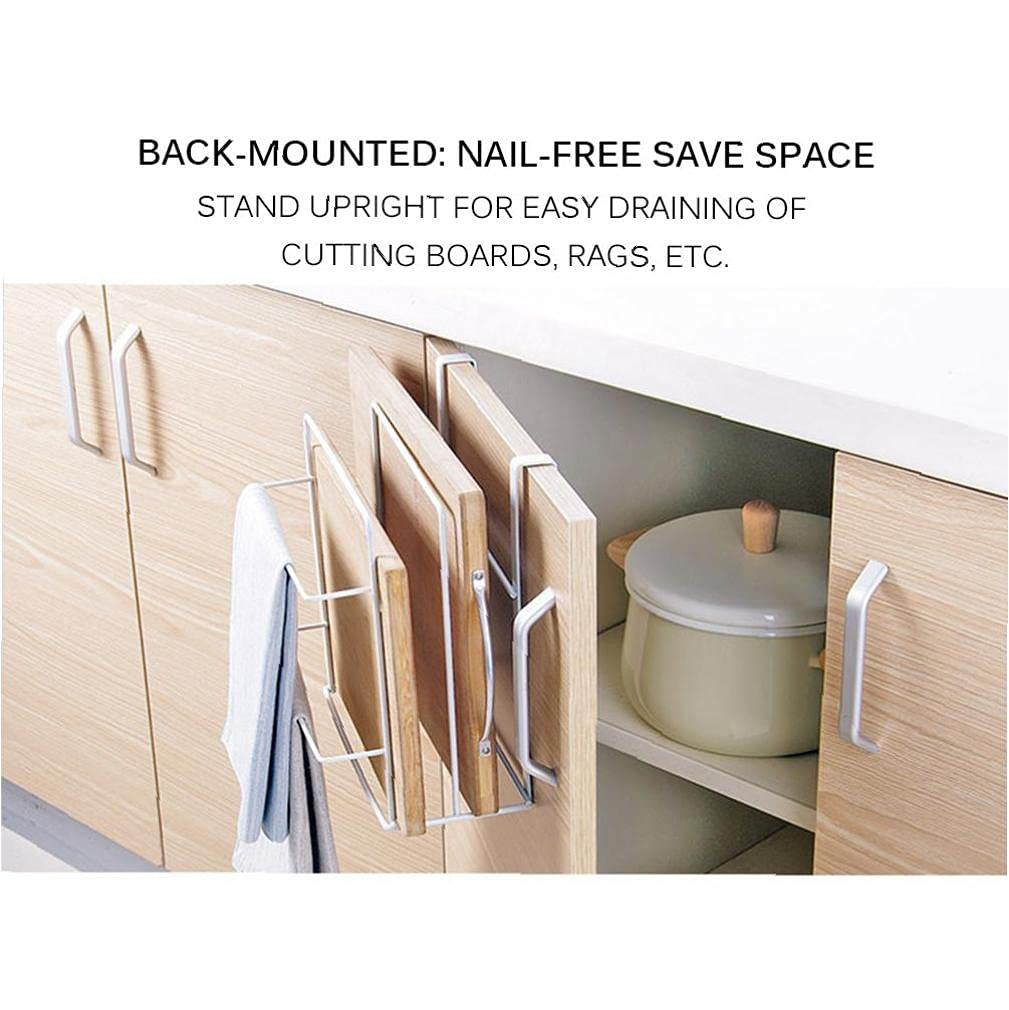 Ruluti Kitchen Storage Drainboard Pan Lid Shelf Metal Hanging Cutting Board Stand Draining Rack Organizer 25.5 * 24.0 * 10.5cm