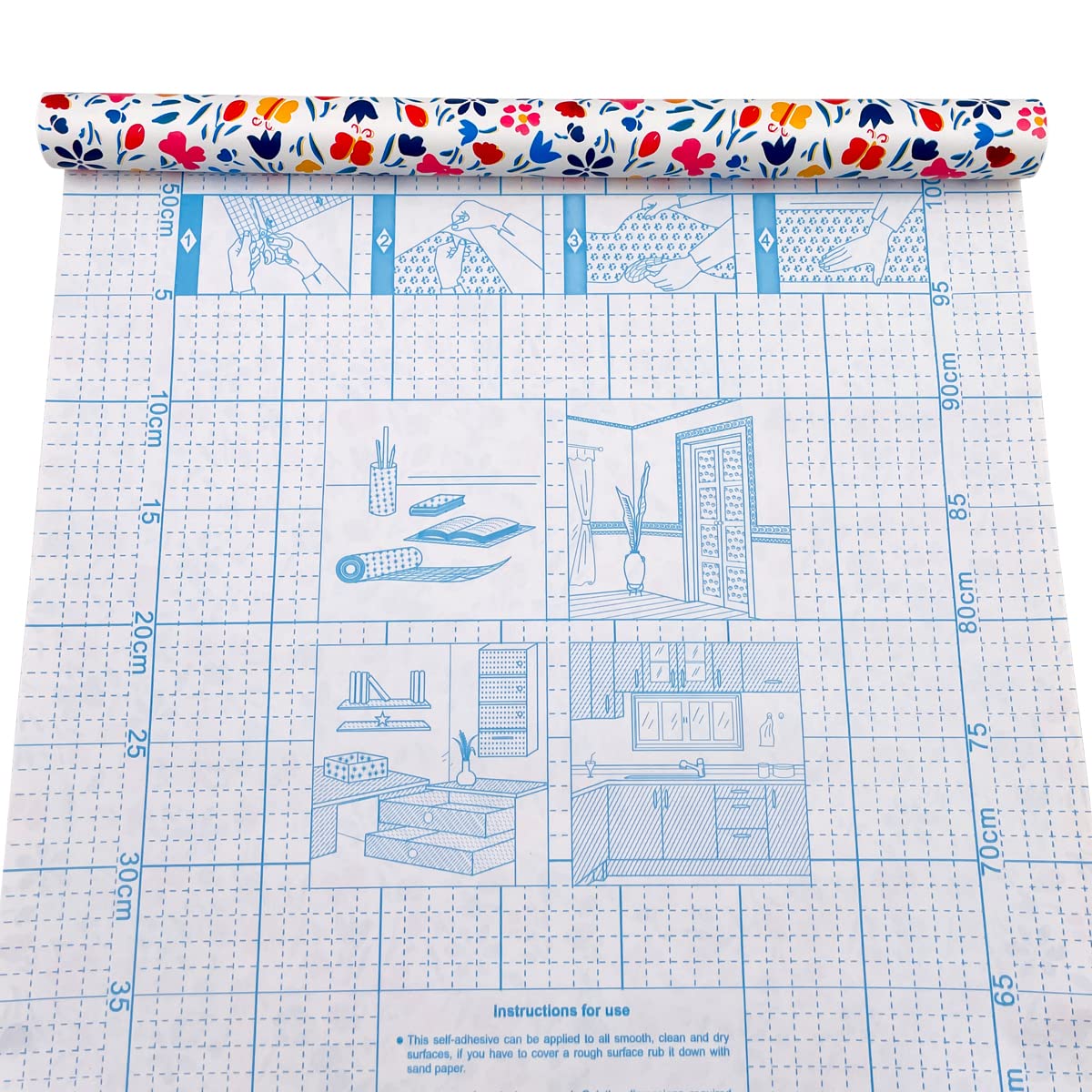SimpleLife4U Colorful Butterfly Floral Contact Paper Peel & Stick Shelf Liner 17.7 Inch By 9.8 Feet