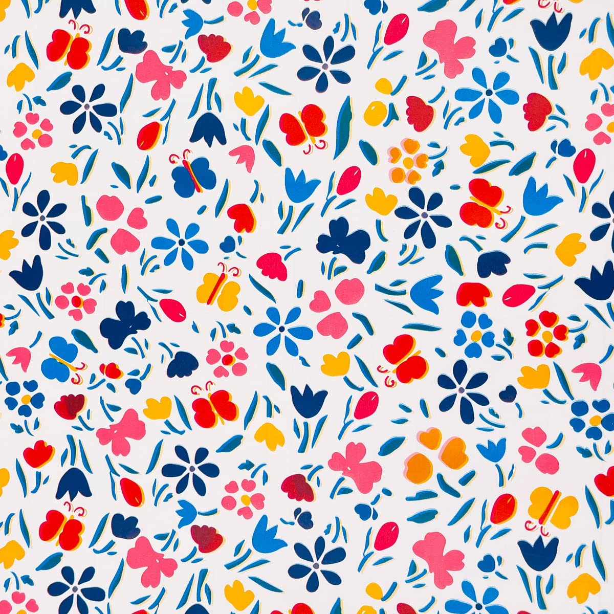 SimpleLife4U Colorful Butterfly Floral Contact Paper Peel & Stick Shelf Liner 17.7 Inch By 9.8 Feet