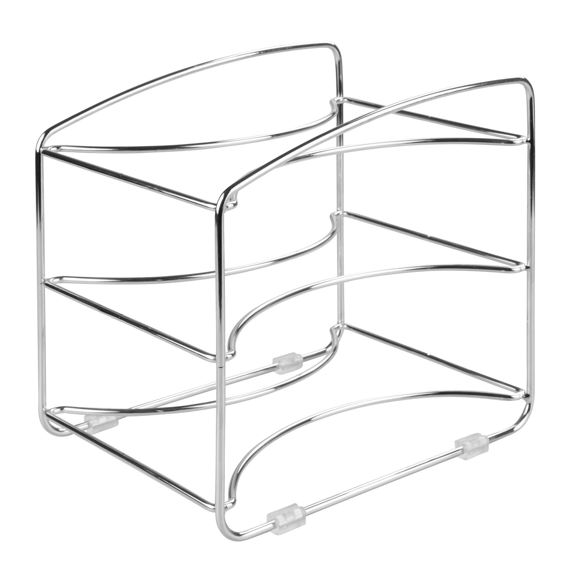 iDesign Classico Kitchen Organizer Rack for Aluminum Foil, Sandwich Bags, Plastic Wrap - 3 Shelves, Chrome