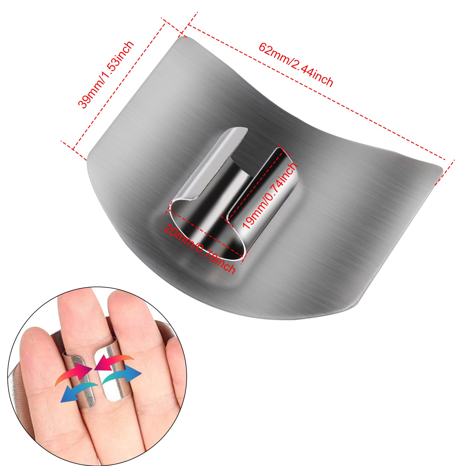 AFENGAU 2 PCs Finger Protector for Cutting Food - Stainless Steel Finger Guard for Cutting Kitchen Tool Avoid Hurting When Slicing and Dicing for Food Chopping Cutting Knife Cutting