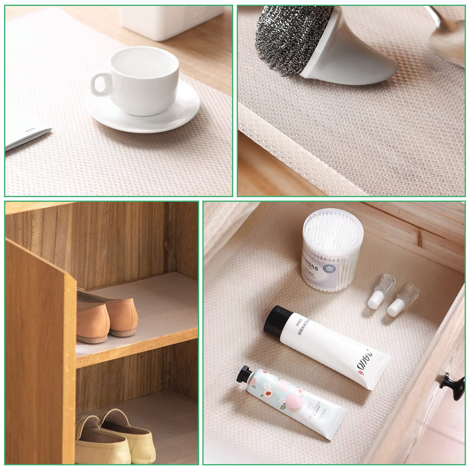 8 Rolls Wire Shelves Liners 12x 59 Inch Thicken Wire Shelf Liner for Kitchen Cabinets Waterproof Non-Slip Refrigerator Mats for Metal Shelving Drawer Liner