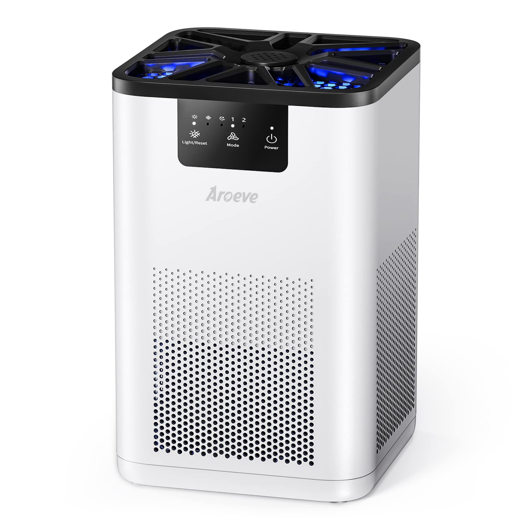 AROEVE Air Purifiers for Bedroom H13 True HEPA Air Purifier With Aromatherapy Function For Pet Smoke Pollen Dander Hair Smell 20dB Air Cleaner For Bedroom Office Living Room Kitchen, MK06- White
