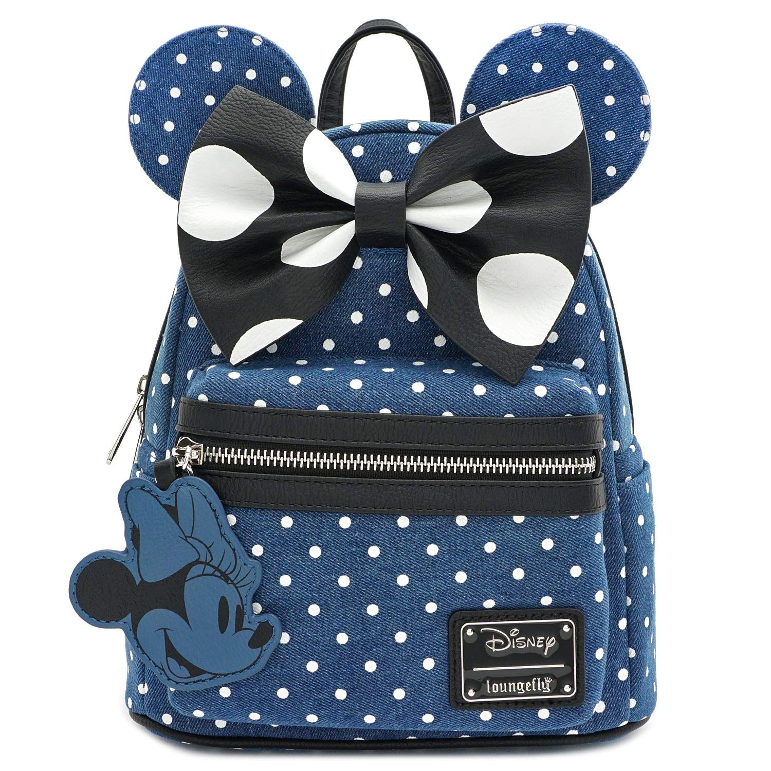 Loungefly x Minnie Mouse Denim Polka Dot Mini Backpack