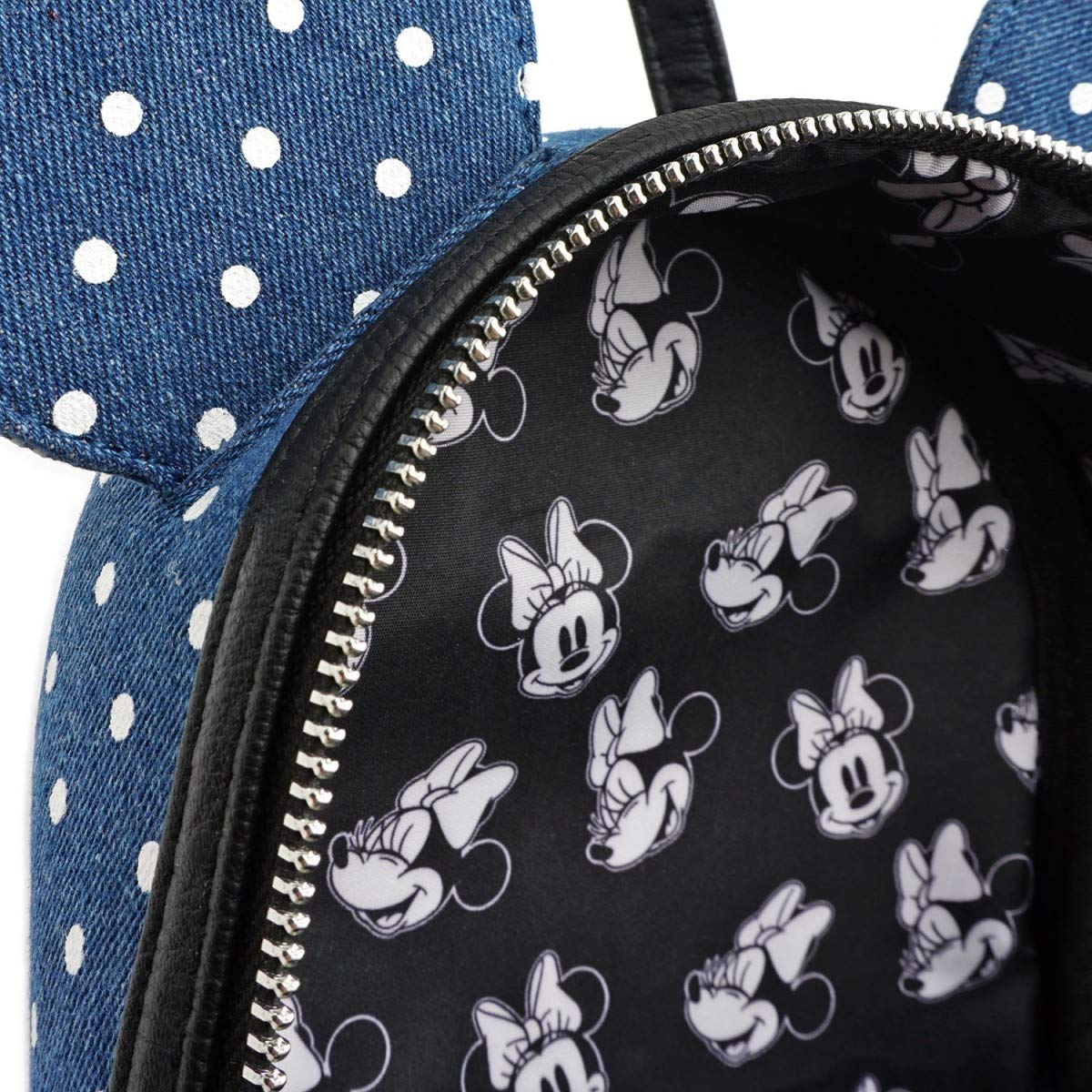 Loungefly x Minnie Mouse Denim Polka Dot Mini Backpack