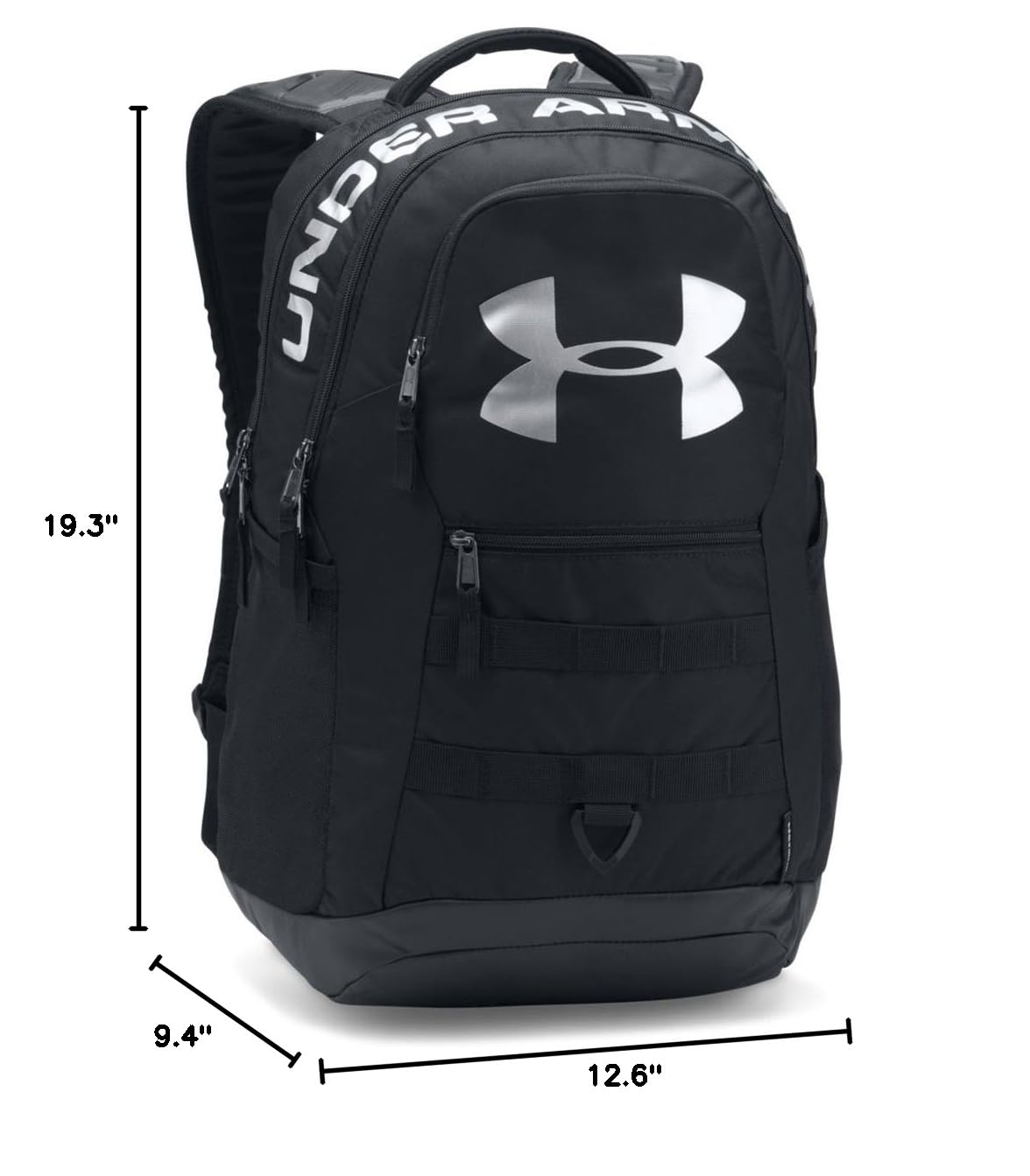 Under Armour Big Logo 5.0 Backpack, Black (001)/Silver, One Size Fits All