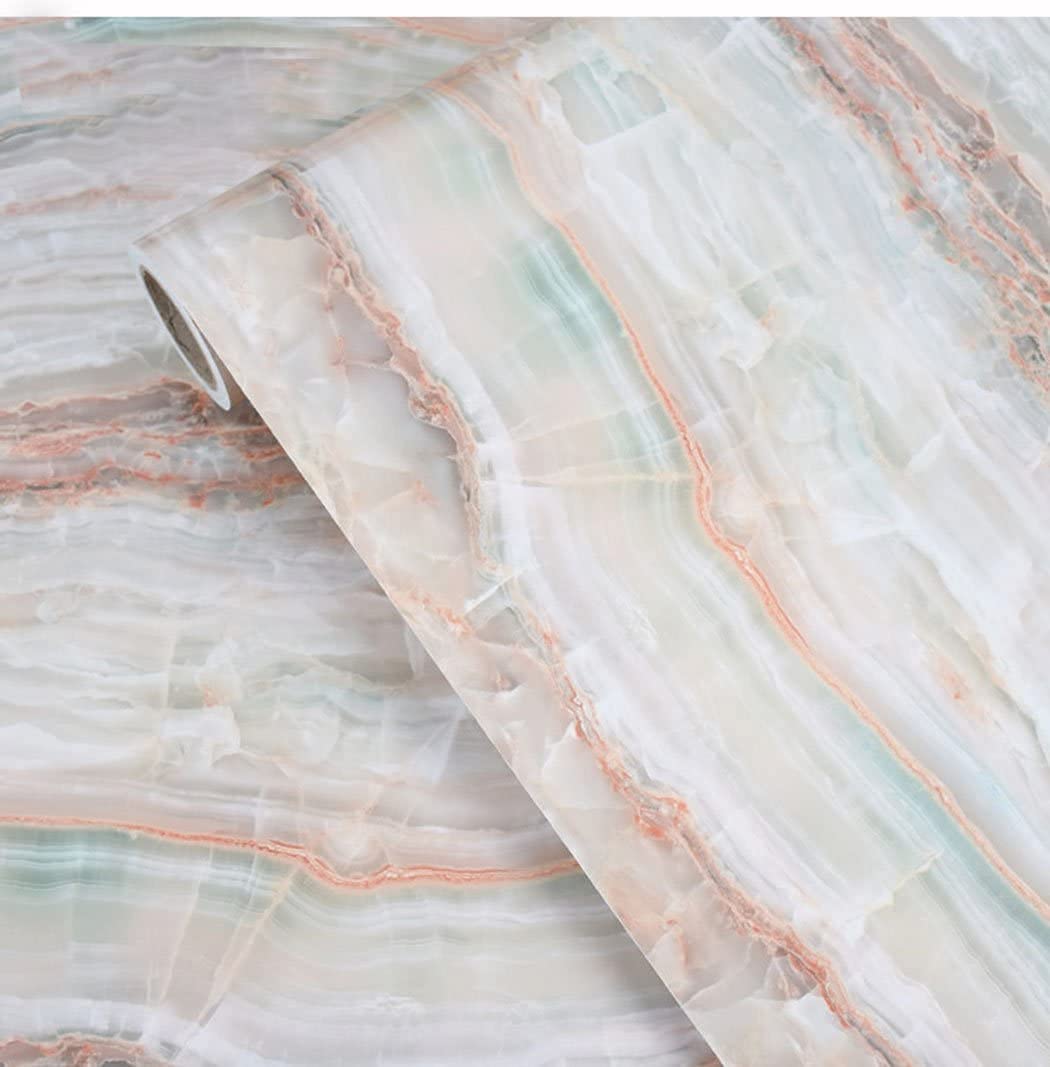 Self Adhesive Vinyl Glossy Granite Marble Contact Paper for Kitchen Countertop Table Desk Bathroom Counter Floor Walls Decal Removable Waterproof 15.7 by 117 Inches