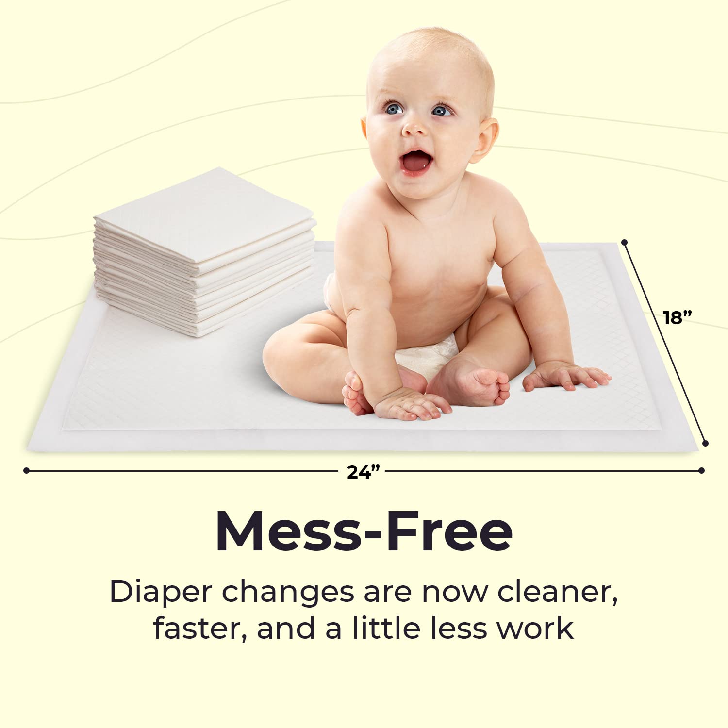 Peekapoo - Disposable Changing Pad Liners (50 Pack) Super Soft, Ultra Absorbent & Waterproof - Covers Any Surface for Mess Free Baby Diaper Changes