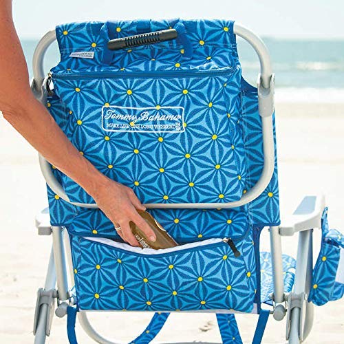 Tommy Bahama Backpack Cooler Beach Chairs - Blue Floral