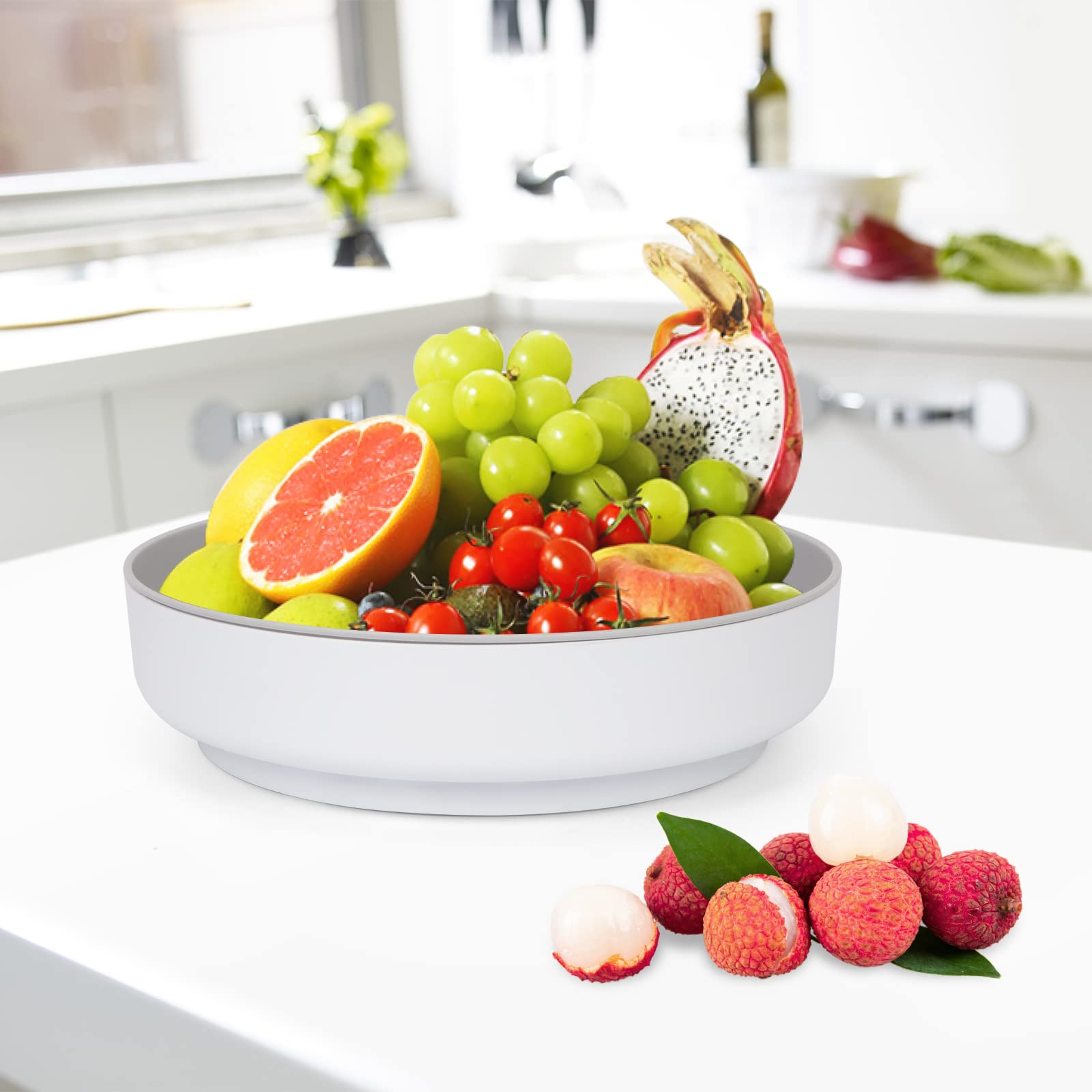 CiCiKiea Lazy Susan Organizer, 10.4 inch Rotating Cabinet Organizer Turntable Spice Rack Kitchen Storage Cosmetic Makeup Organizers for Cabinet Pantry Refrigerator Countertop Organization, White