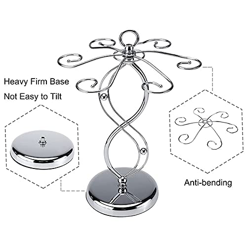 ZOOTWO Scrollwork Wine Glass Rack,6-Hook Scrollwork Metal Countertop Wine Glass Cup Holder for Home and Bar Storage and Artistic Tabletop Display, Spiral Style