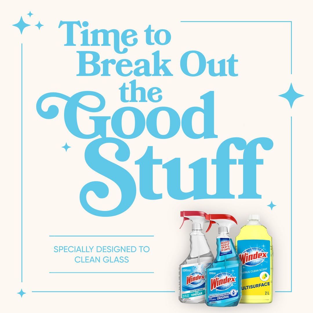 Windex with Vinegar Glass Cleaner, Spray Bottle, 23 fl oz