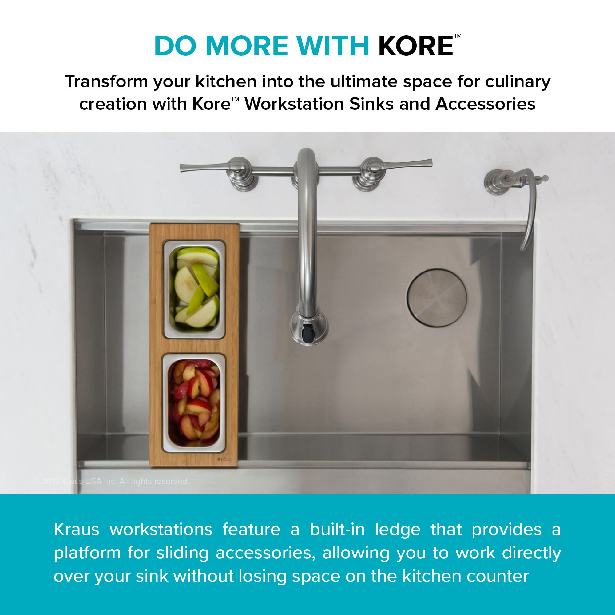 Kraus KSC-1001BB Kore Serving Bowl Workstation Sink, 2