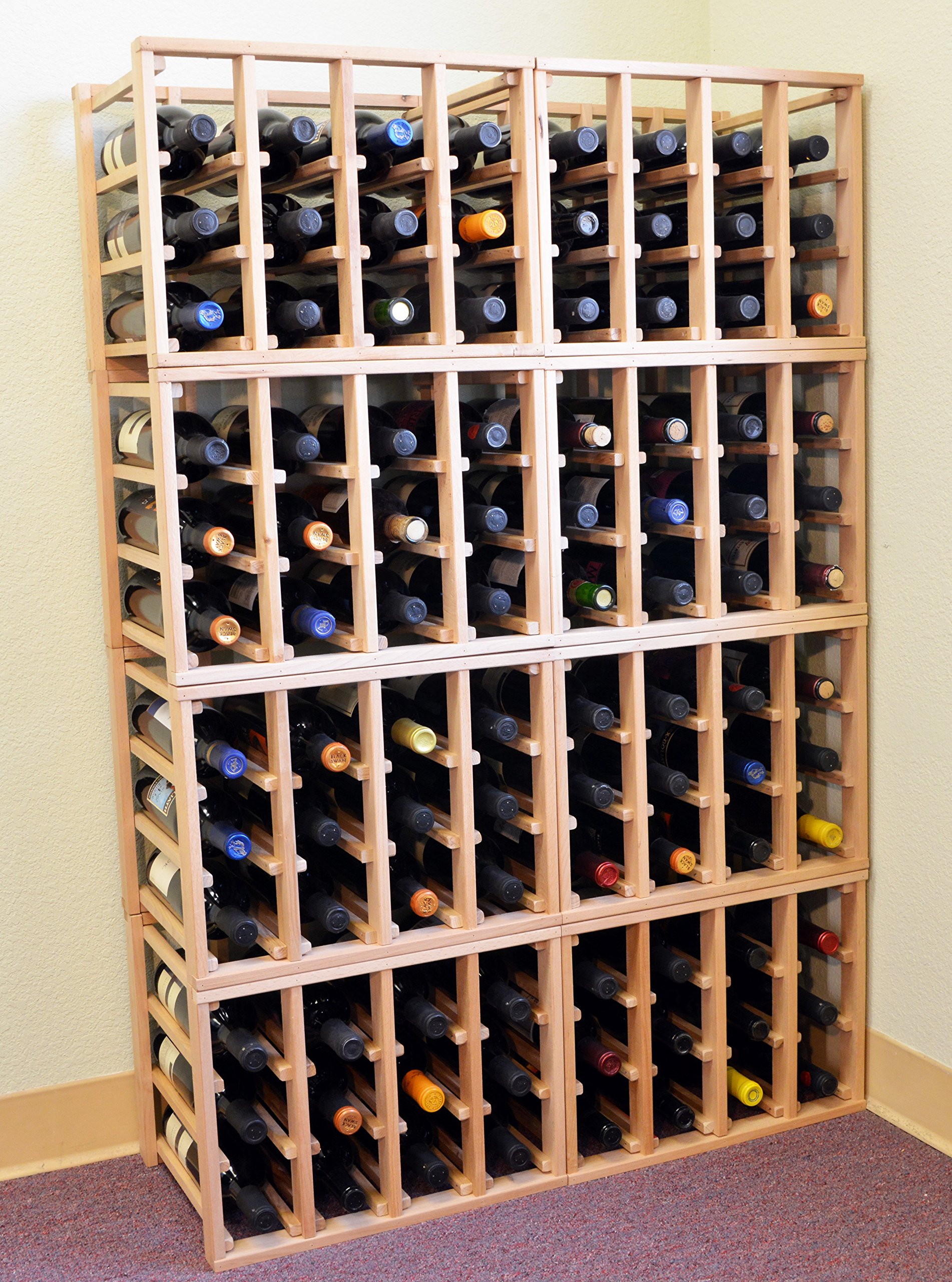 sfDisplay.com,LLC. 24 Bottle Modular Stackable Wine Rack Stack As Many Sets Together (1 Set = 24 Bottle Capacity)