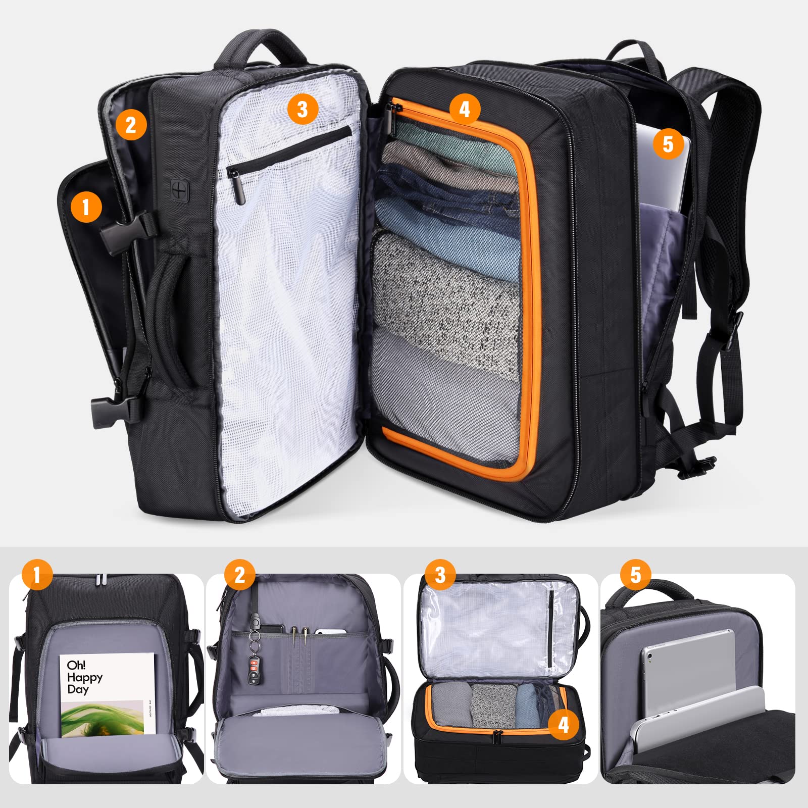 HOMIEE School Backpack Lightweight Travel Backpack Casual Daypacks Anti-theft Backpack Water Resistant Laptop Backpack Computer Bag for Boys Girls Men Women