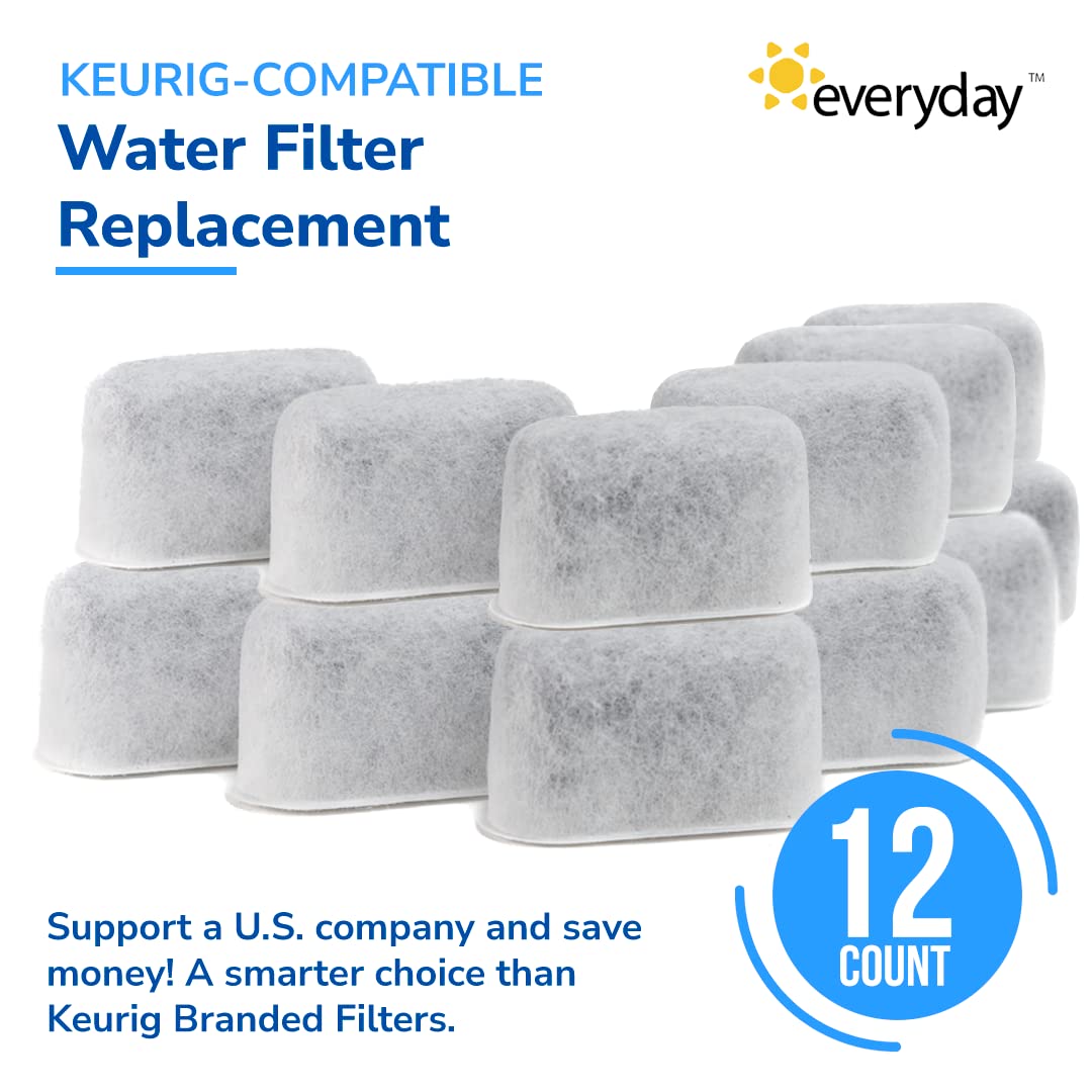 Everyday KWF-12 Charcoal Water Filters for Keurig Coffee Machines, 12 Count (Pack of 1), White