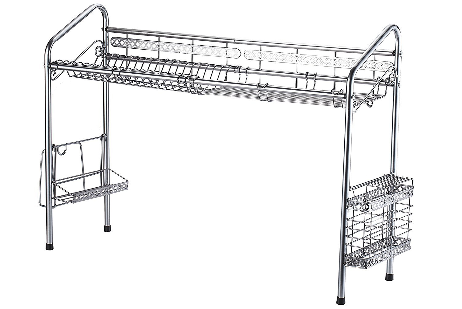 Premium Racks Professional Over The Sink Dish Rack - Fully Customizable - Multipurpose - Large Capacity (Chromium Steel)