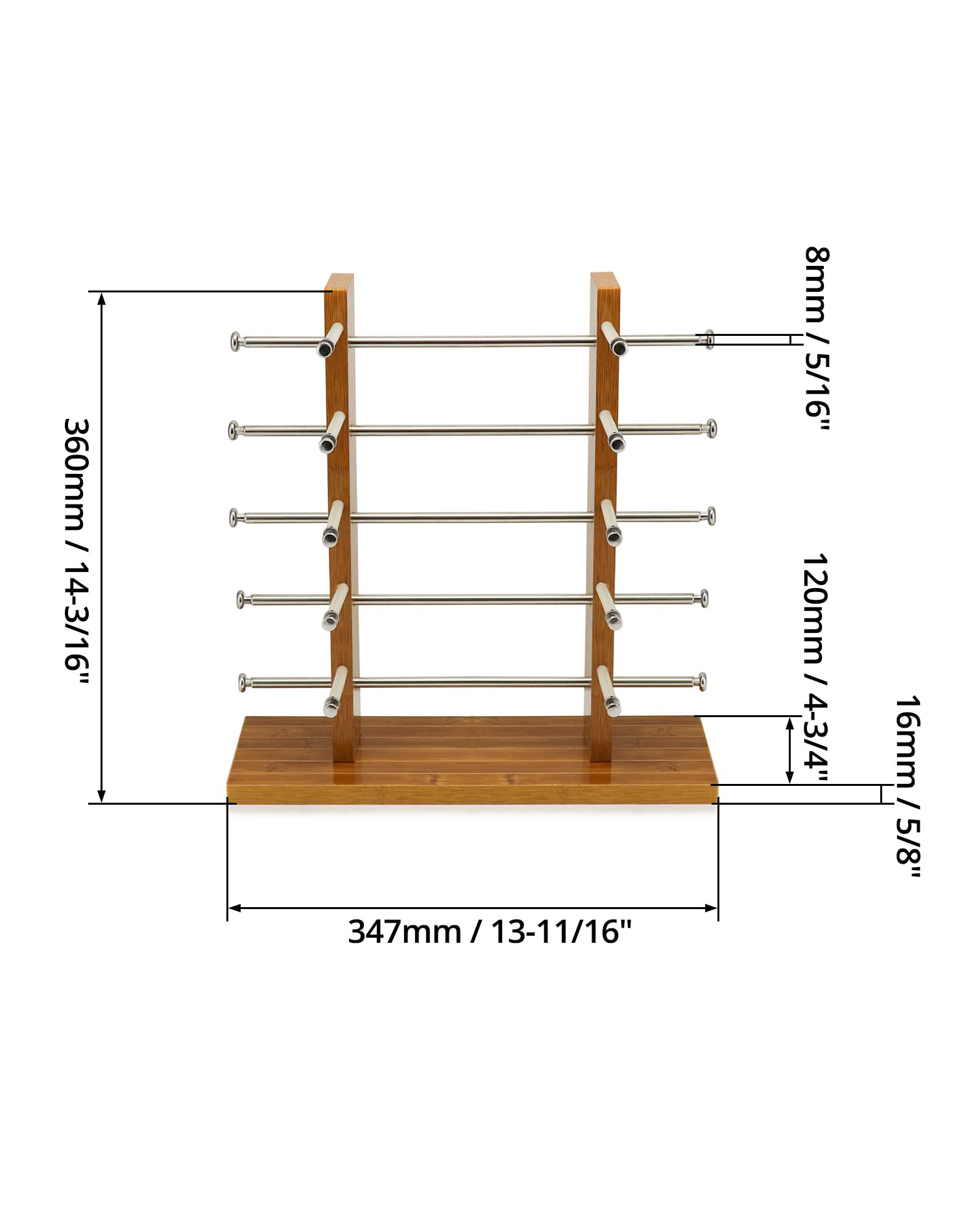 QWORK Wood Sunglass Glass Rack Frame, 5 Layers Glasses Showcase, Sunglasses Display Stand Holder, Detachable