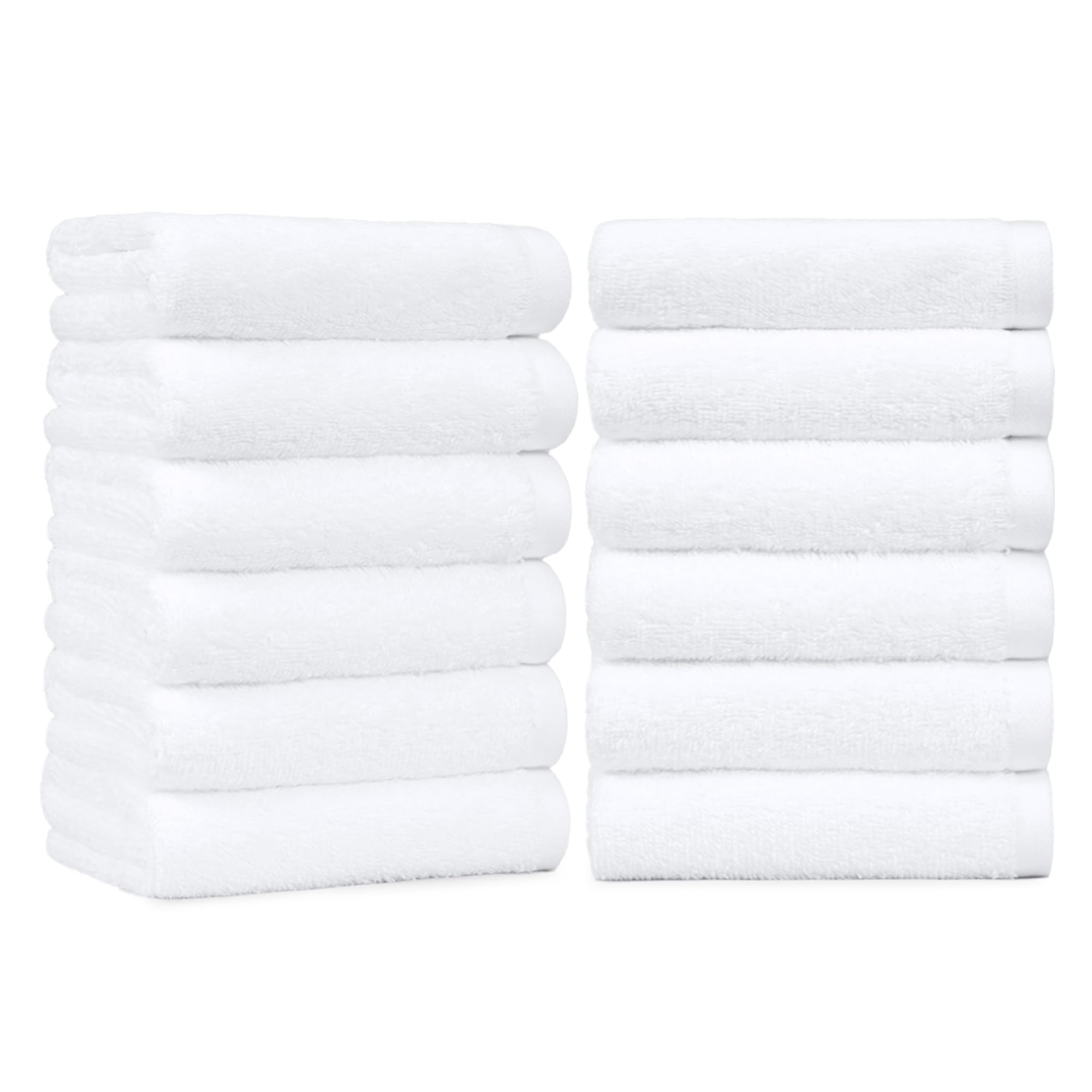 Amazon Basics Cotton Hand Towel - 12-Pack, White