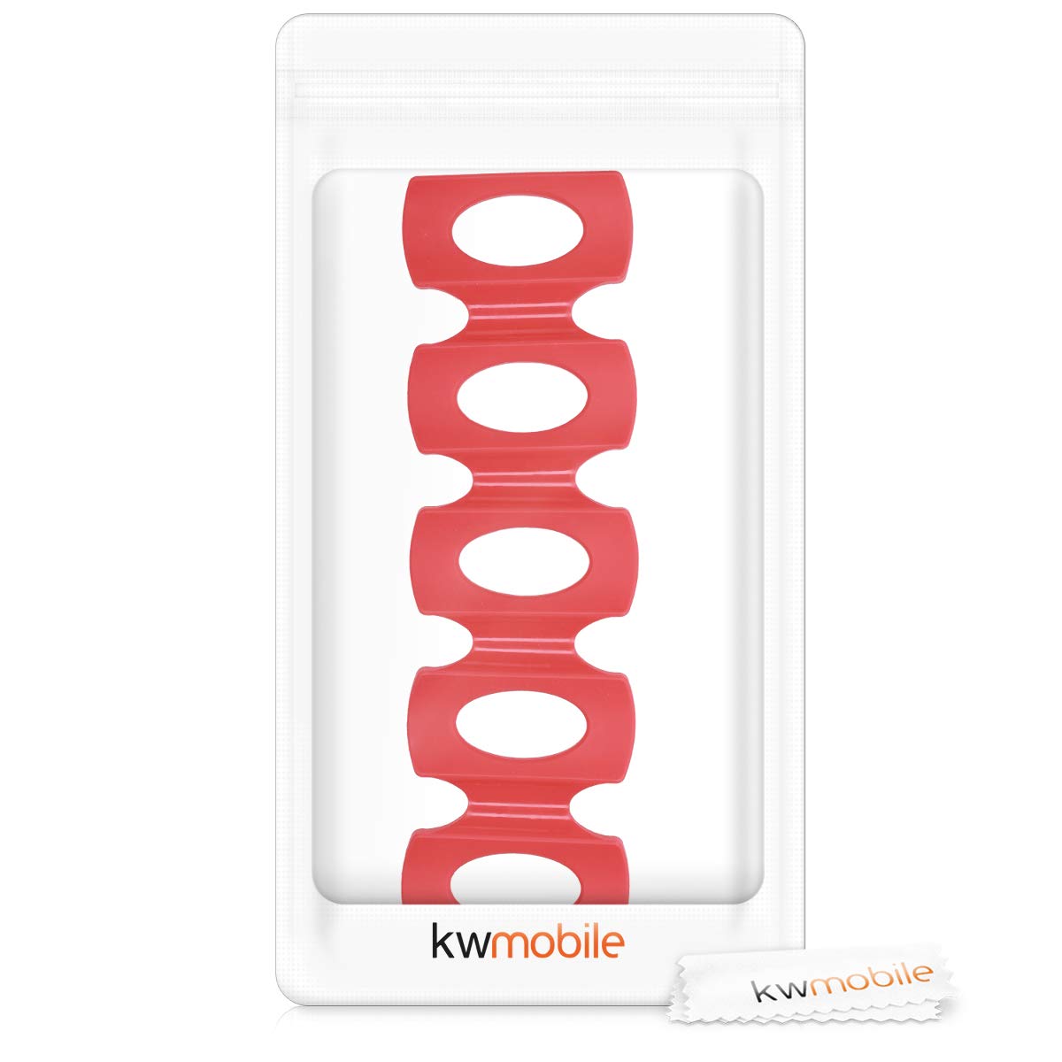 kwmobile Silicone Bottle Stacking Mat - Refrigerator Organizer to Stack Bottles, Cans, Beer, Soda - Non-Slip Holder Rack - Red