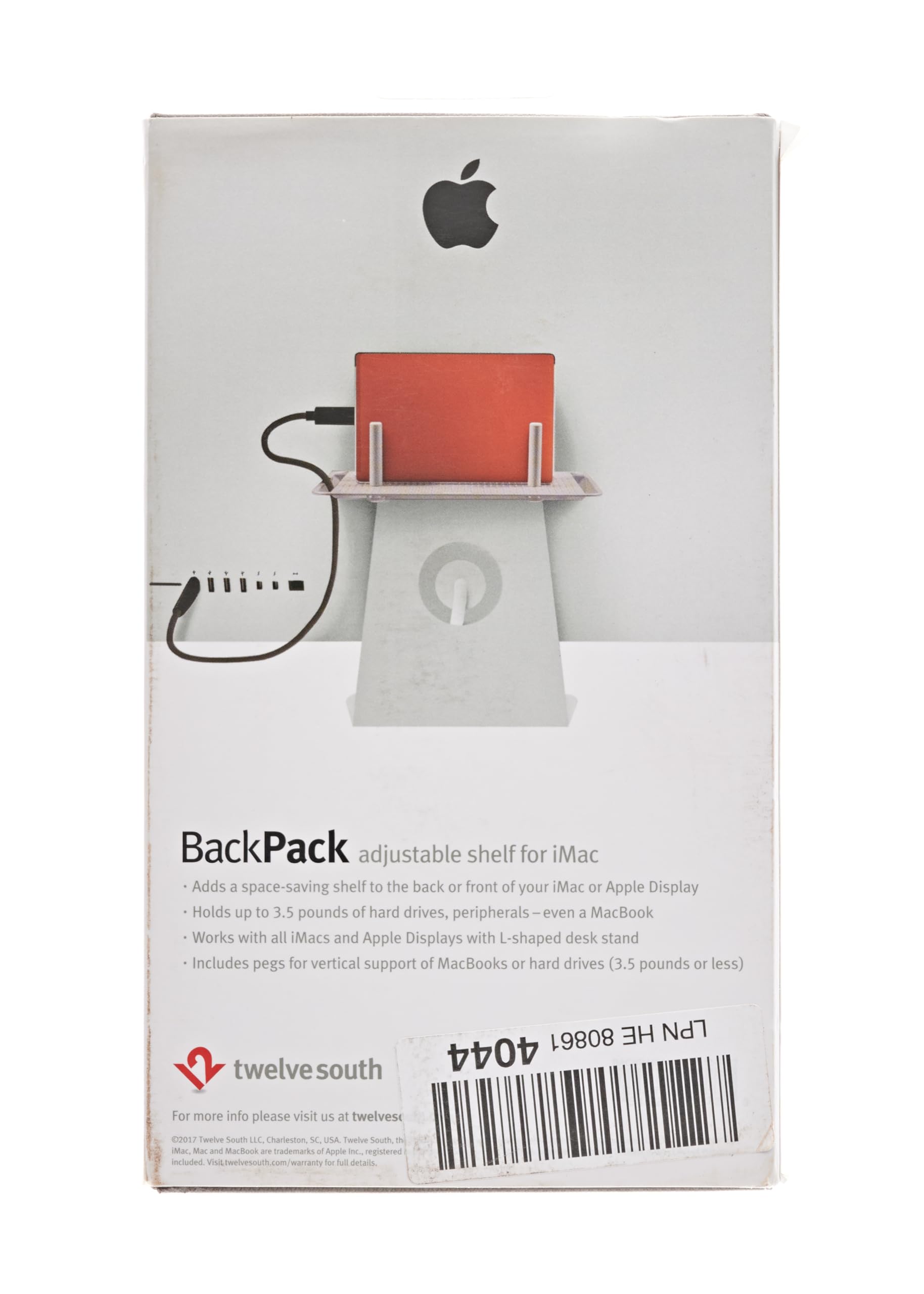 Twelve South Backpack for iMac and Apple Displays | Hidden Storage Shelf for Hard Drives and Accessories (Silver)