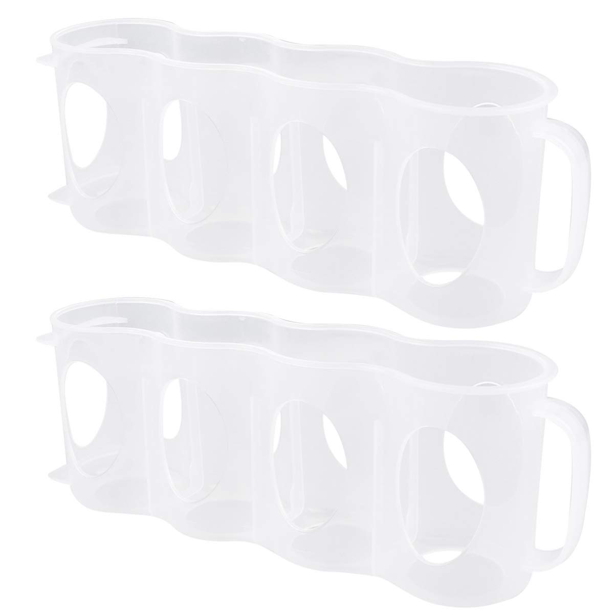 OSALADI 2pcs Refrigerator Organizer Bins 4 Section Pop Soda Can Dispenser Beverage Holder for Kitchen Fridge Freezer Countertops Cabinets