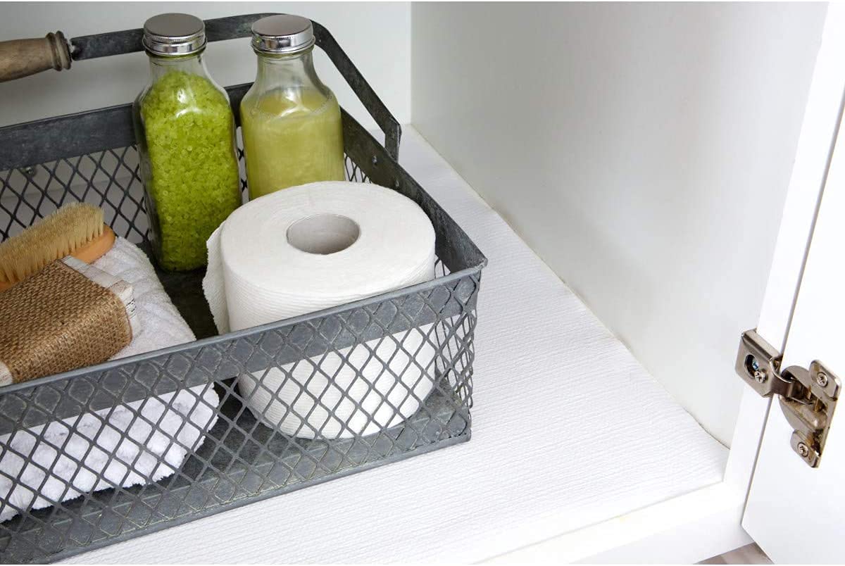 Duck Brand 284380 Smooth Top EasyLiner Shelf Liner with Clorox, 20 in x 6 Ft, White, 2 Rolls