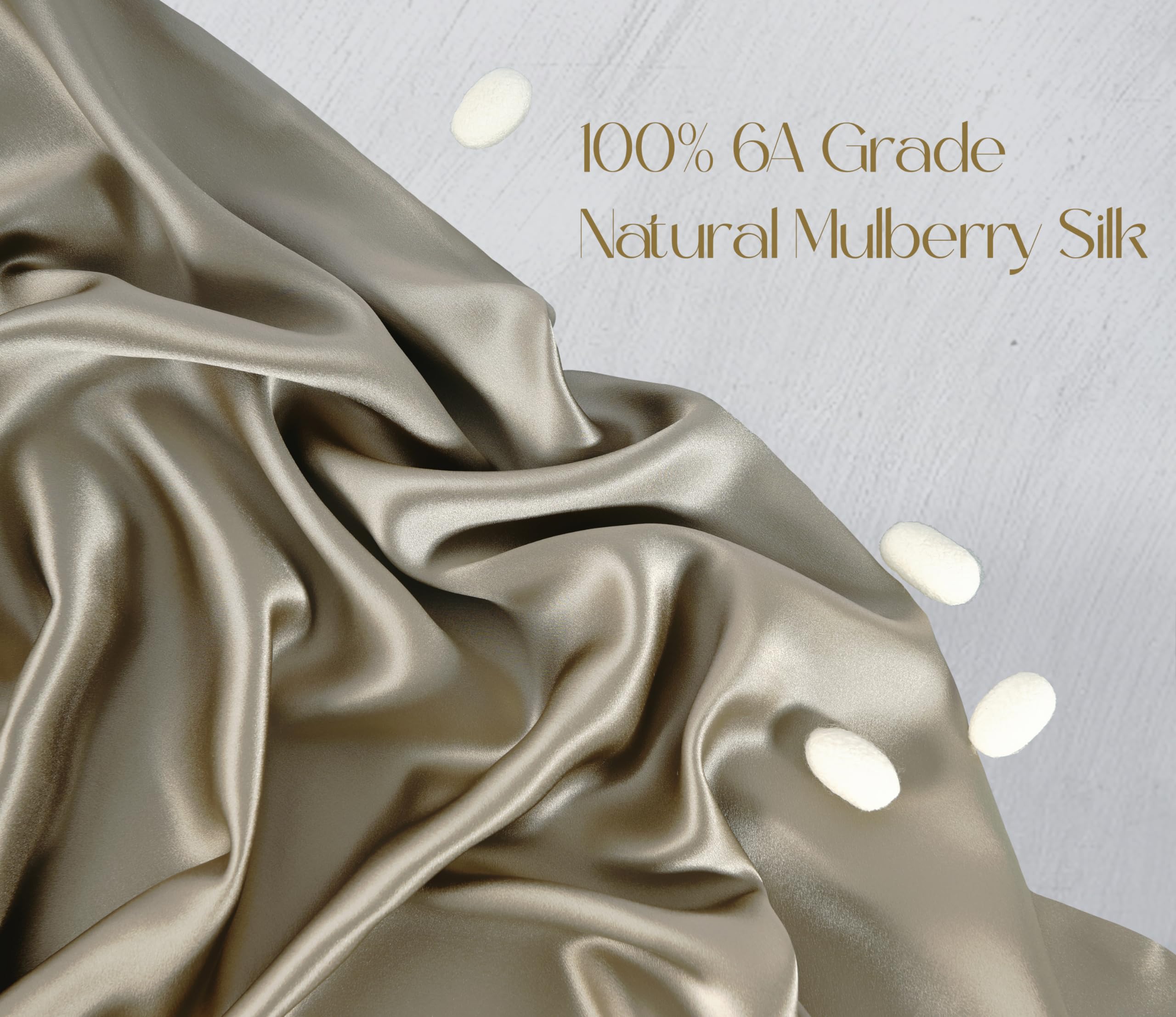 ZIMASILK 100% Mulberry Silk Pillowcase for Hair and Skin Health,Soft and Smooth,Both Sides Premium Grade 6A Silk,600 Thread Count,with Hidden Zipper,1pc (Queen 20''x30'',Taupe)