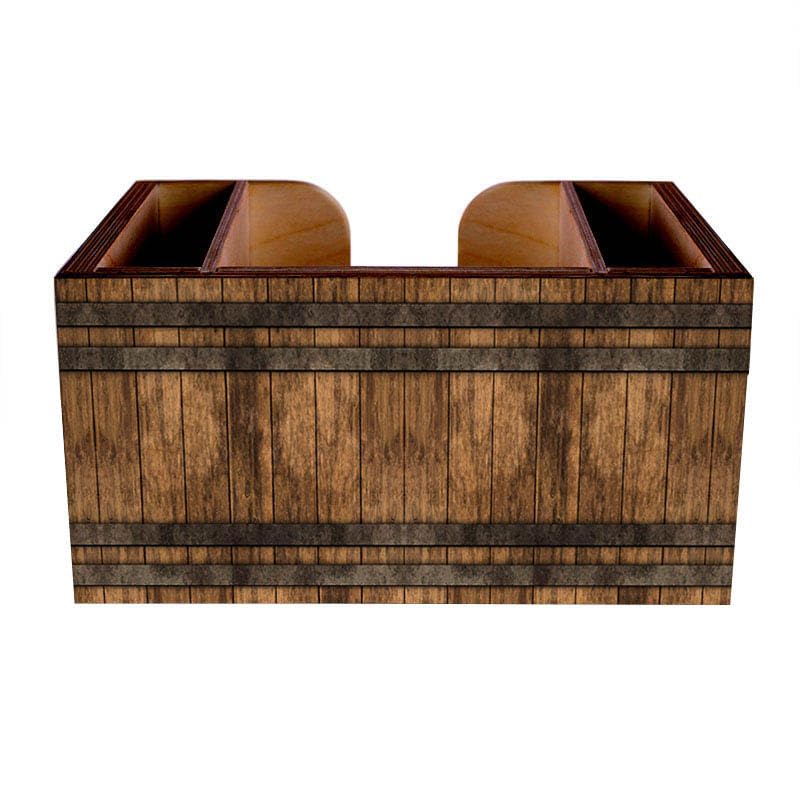 Bar Caddy - Rustic Wood Planks Design - 3 Compartment Caddy