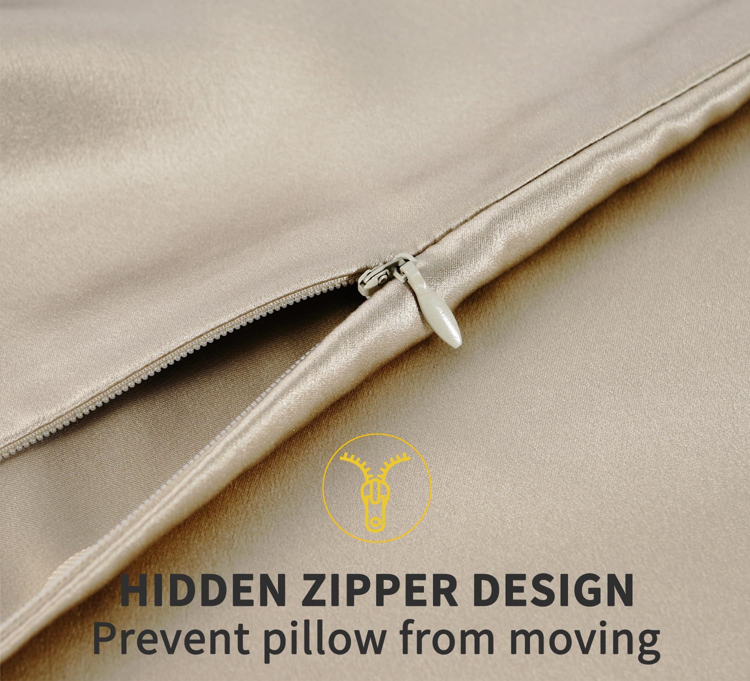 ZIMASILK 100% Mulberry Silk Pillowcase for Hair and Skin Health,Soft and Smooth,Both Sides Premium Grade 6A Silk,600 Thread Count,with Hidden Zipper,1pc (Queen 20''x30'',Taupe)
