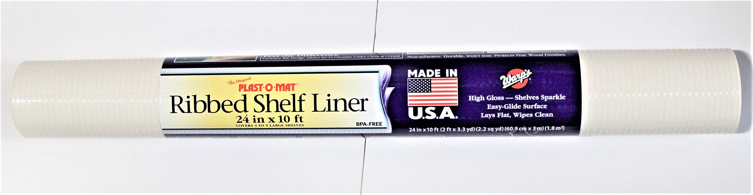Warp'S Plast O Mat Shelf Liner Ribbed 24" W X 10ft. L Non Adhesive Bisque