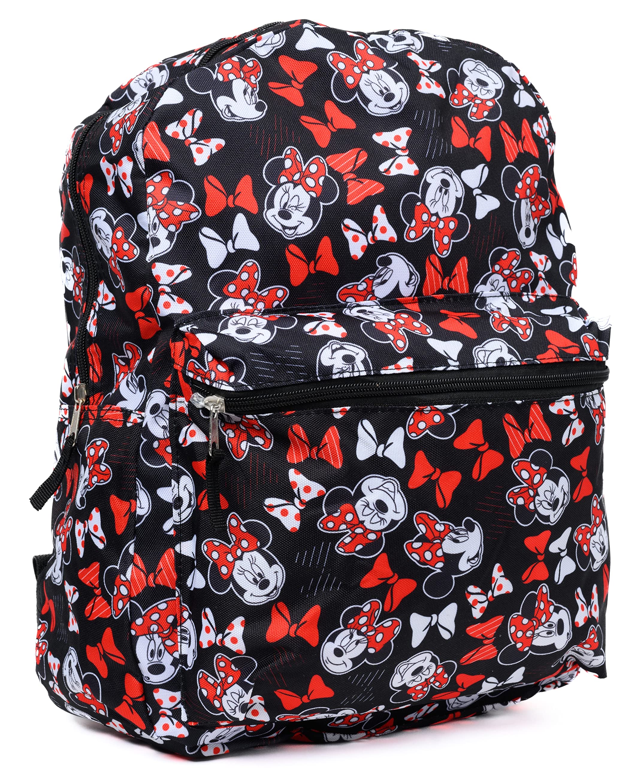 Disney Minnie Mouse 16" Backpack Front Pocket All Over Print School Bag