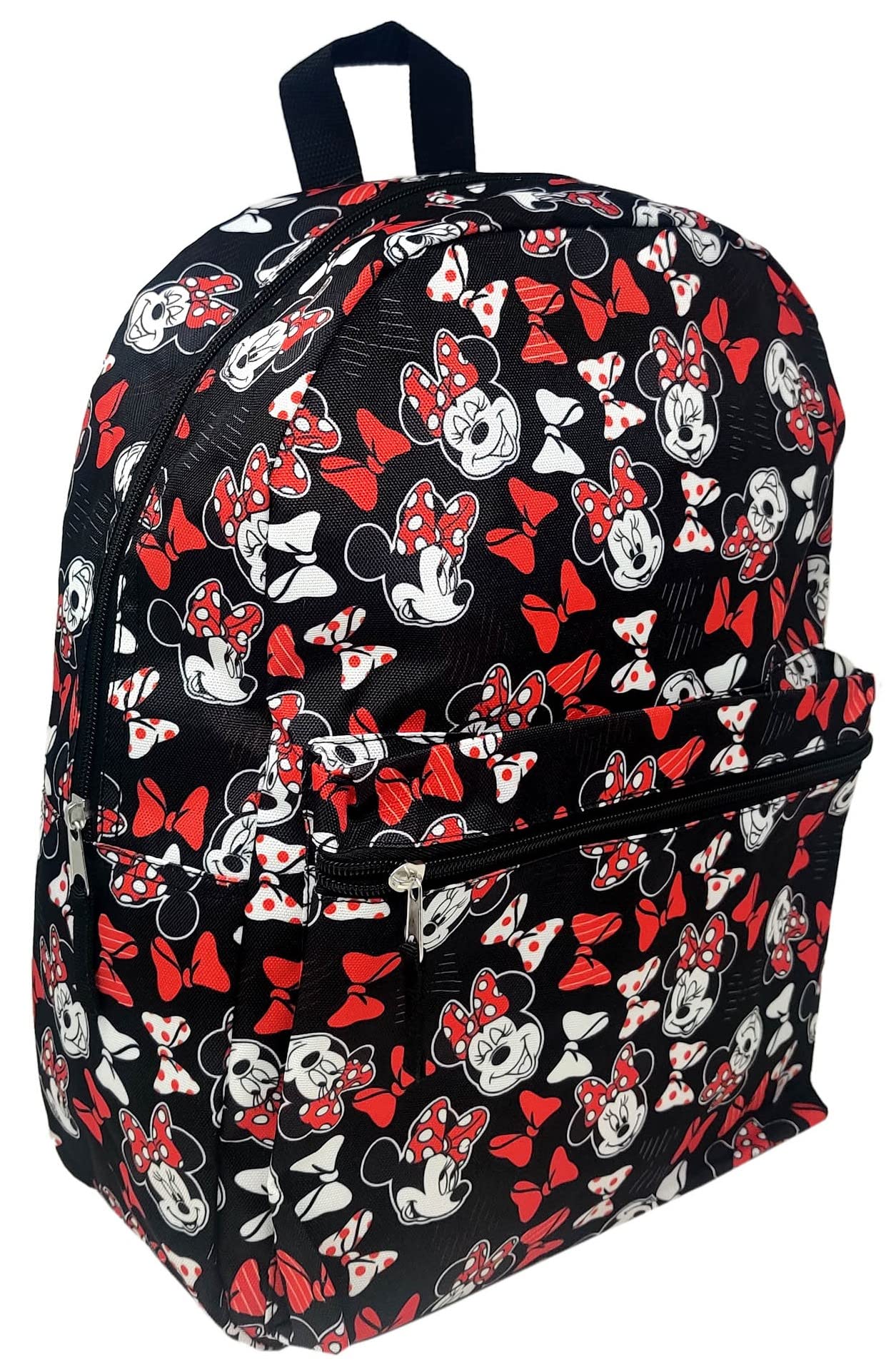 Disney Minnie Mouse 16" Backpack Front Pocket All Over Print School Bag