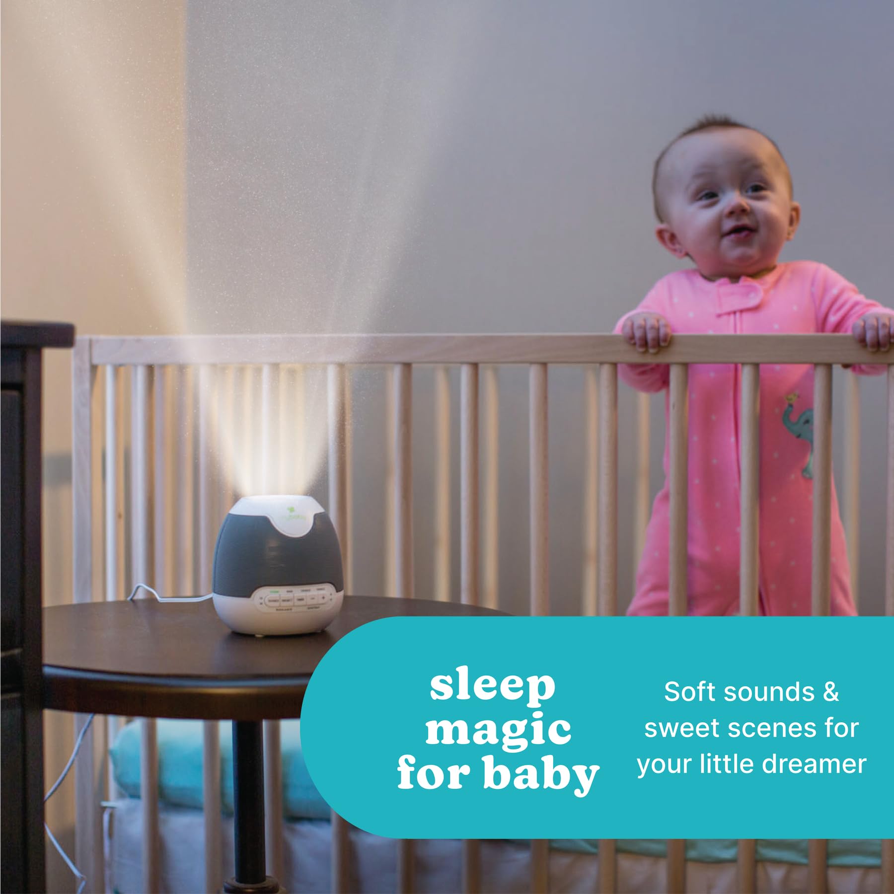 MyBaby, SoundSpa Lullaby - Sounds & Projection, Plays 6 Sounds & Lullabies, Image Projector Featuring Diverse Scenes, Auto-Off Timer Perfect for Naptime, Powered by an AC Adapter, by HoMedics