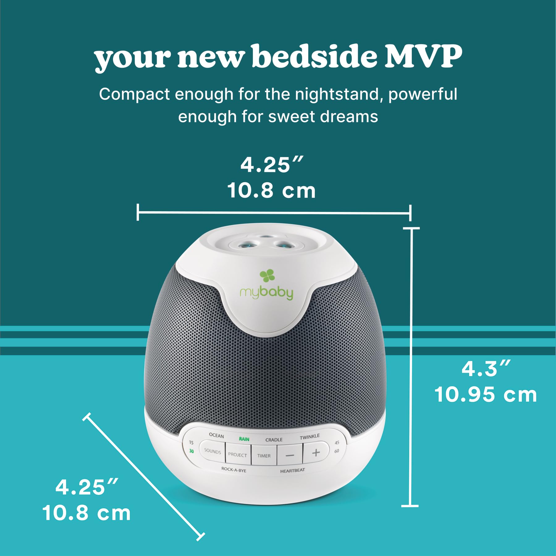 MyBaby, SoundSpa Lullaby - Sounds & Projection, Plays 6 Sounds & Lullabies, Image Projector Featuring Diverse Scenes, Auto-Off Timer Perfect for Naptime, Powered by an AC Adapter, by HoMedics
