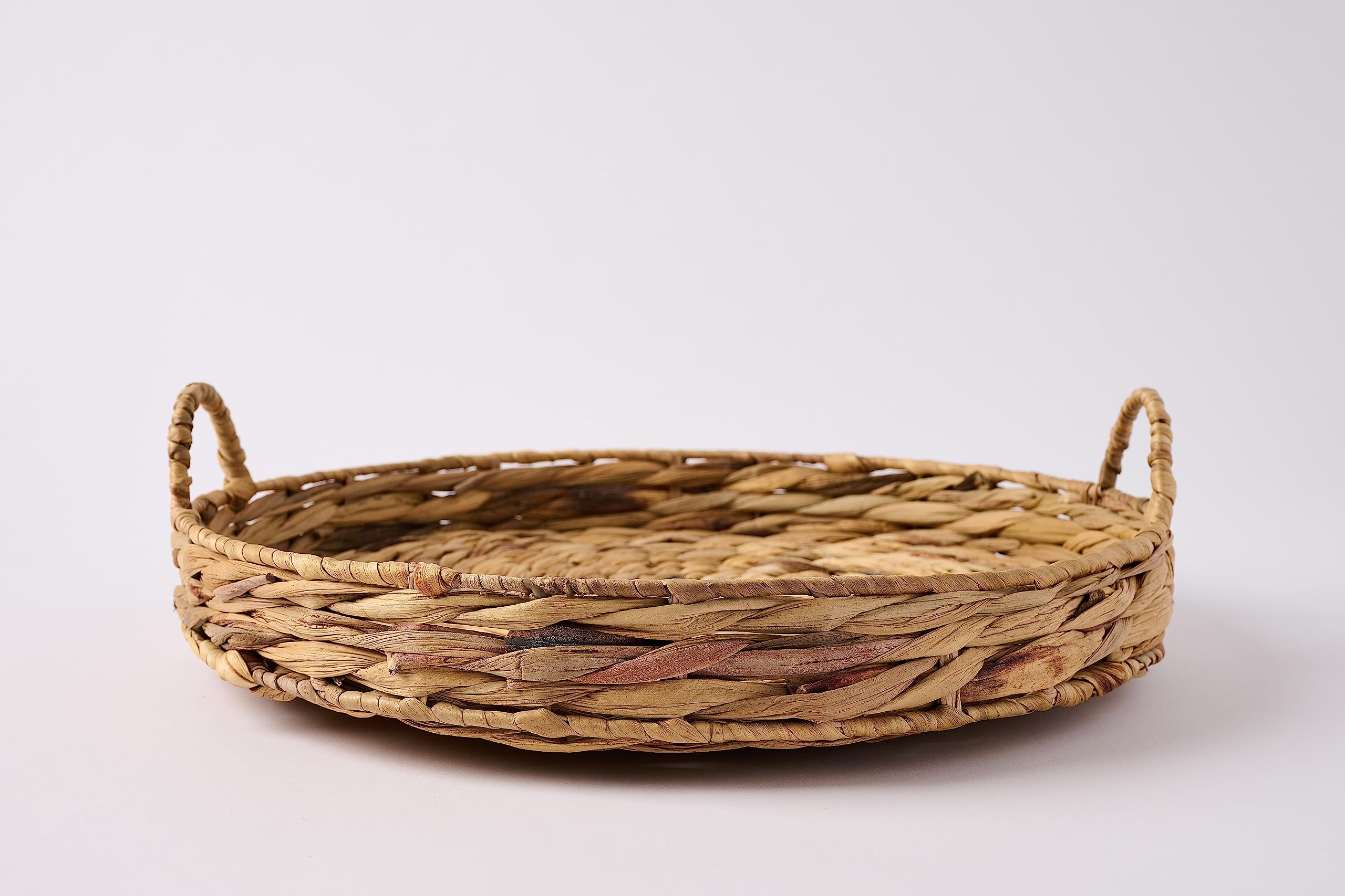 Mud Pie Hyacinth Tray Lazy Susan, 2" x 16 1/2" dia, Brown