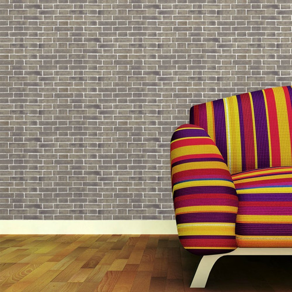 Yifely Mediterranean Style Brick Tabletop Protect Paper Removable Shelf Liner Self-Adhesive Wall Decor Art 17.7 Inch by 9.8 Feet