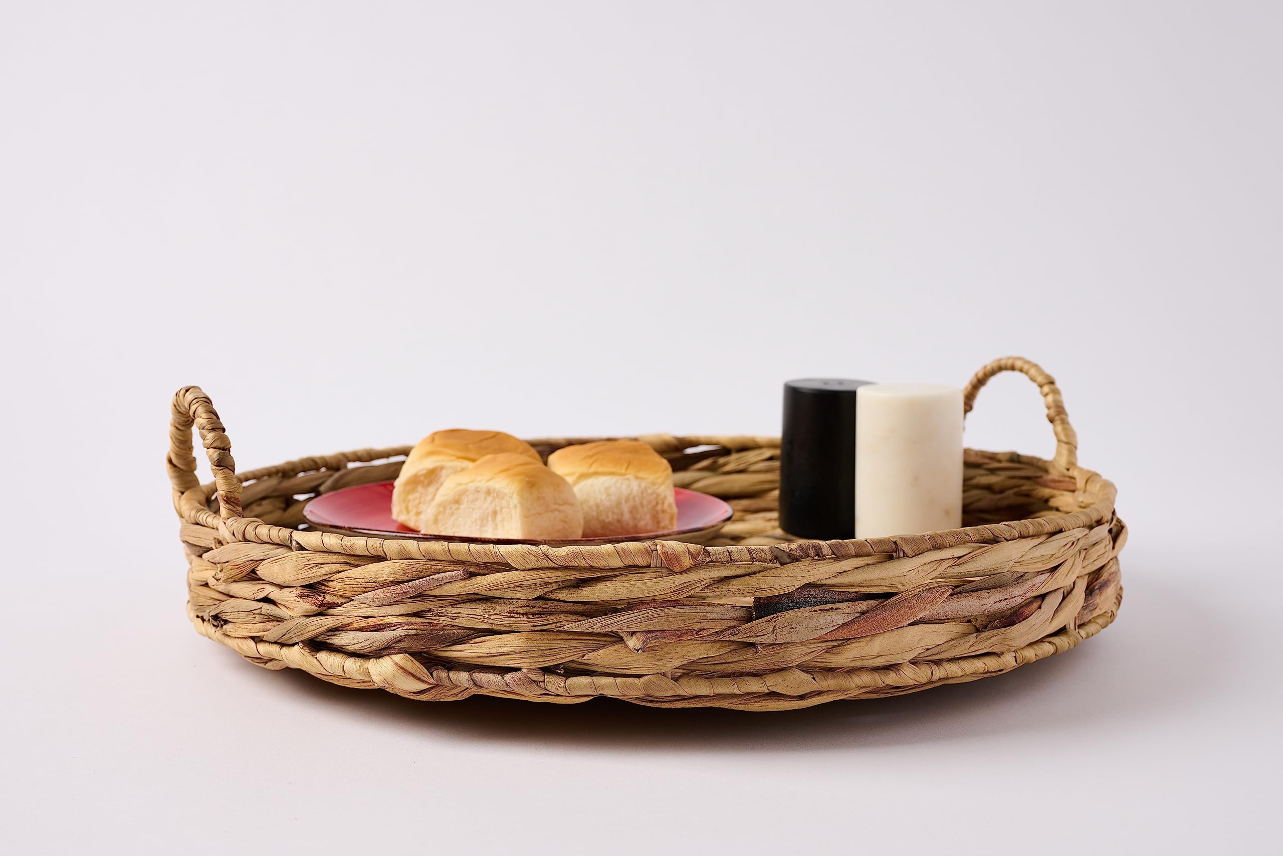 Mud Pie Hyacinth Tray Lazy Susan, 2" x 16 1/2" dia, Brown