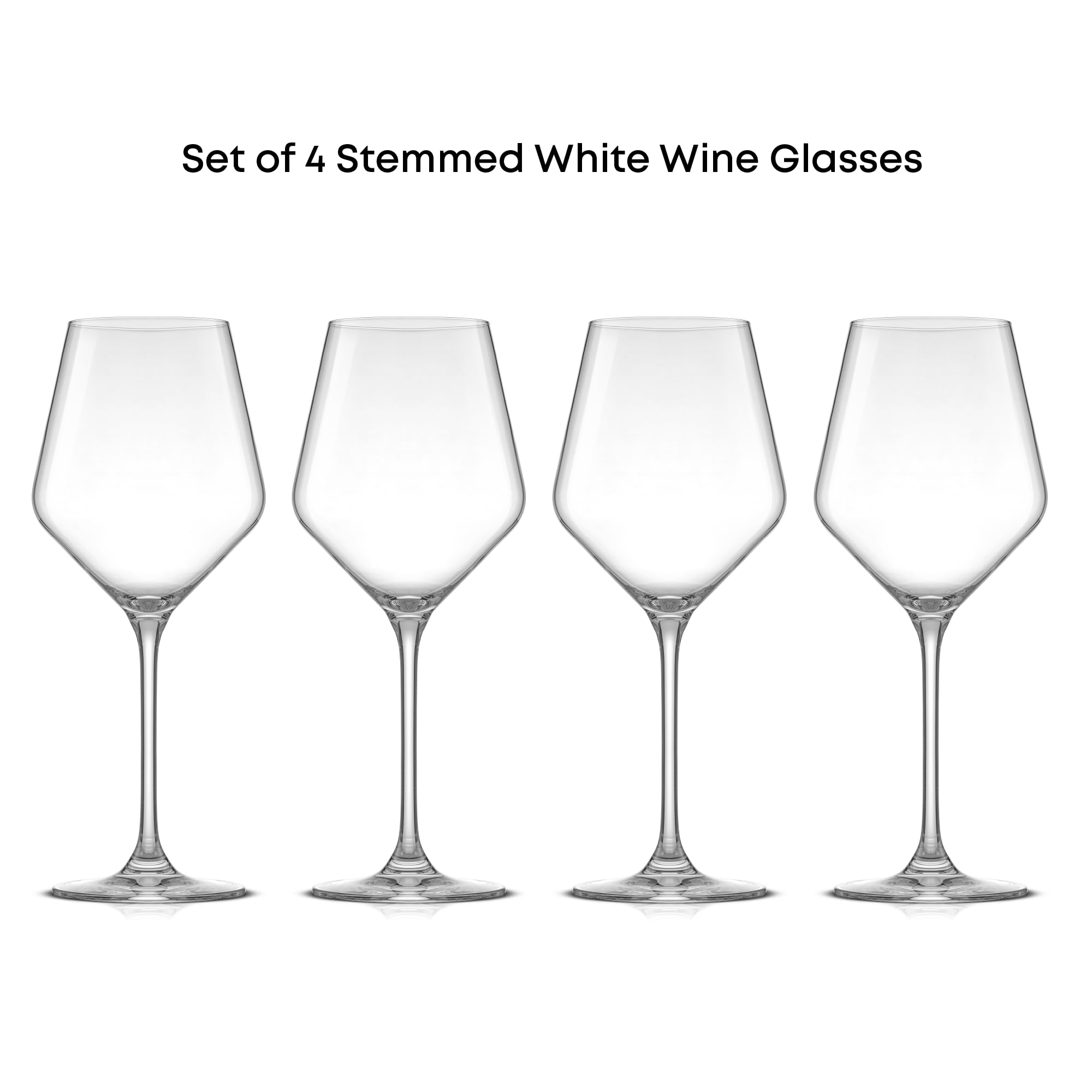 JoyJolt Layla White Wine Glasses, Set of 4 Italian Wine Glasses, 13.5 oz Clear Wine Glasses β Made in Europe