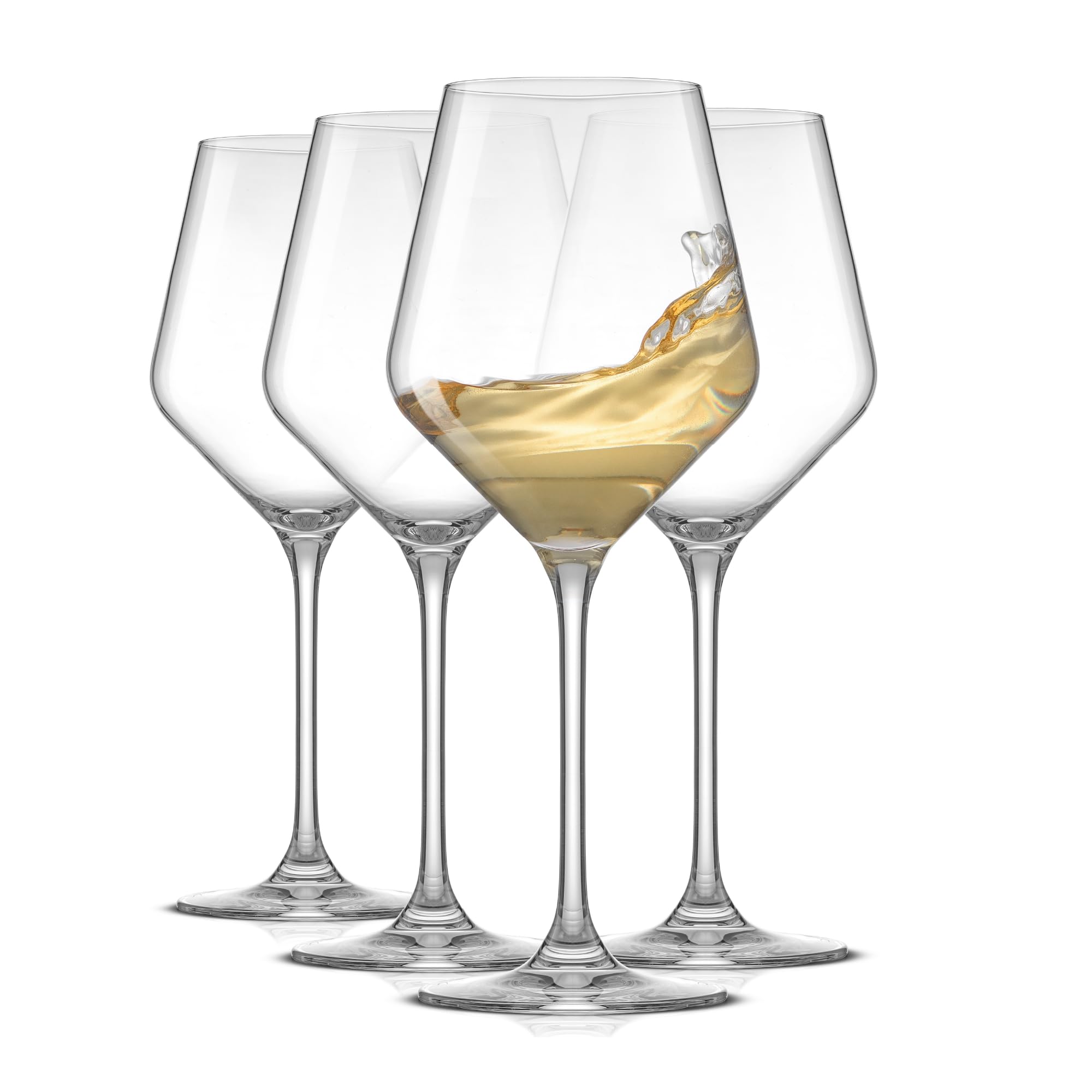 JoyJolt Layla White Wine Glasses, Set of 4 Italian Wine Glasses, 13.5 oz Clear Wine Glasses β Made in Europe