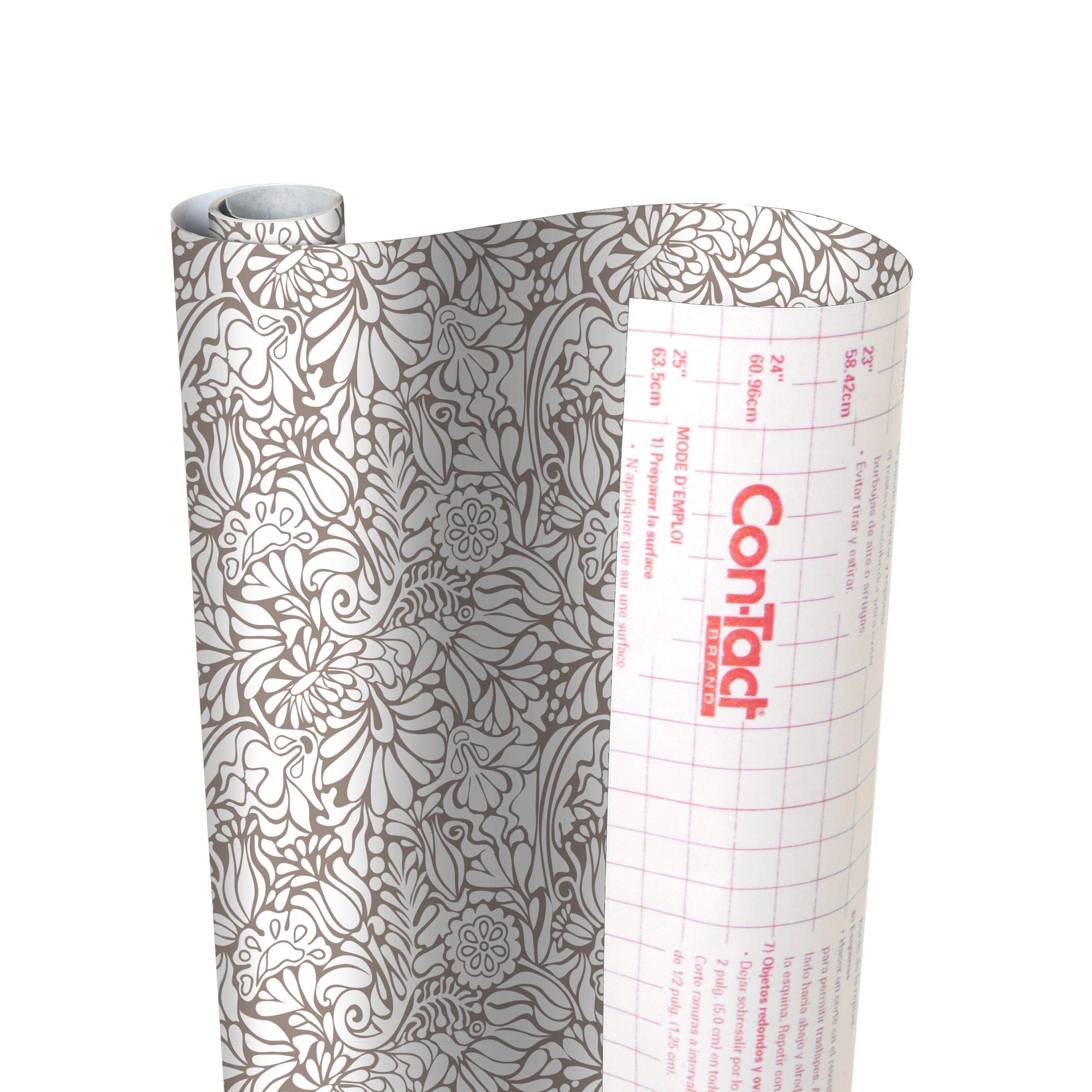 Con-Tact Brand Creative Covering Self-Adhesive Shelf and Drawer Liner, 18" x9', Batik Taupe (09F-C9A243-12)