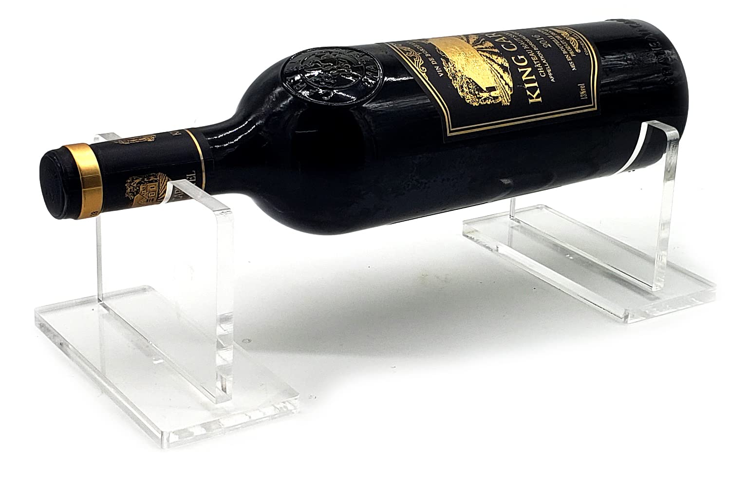 Wine Bottle Holder Floating Acrylic Stand Rack/Holder Counter Top Display Case Riser