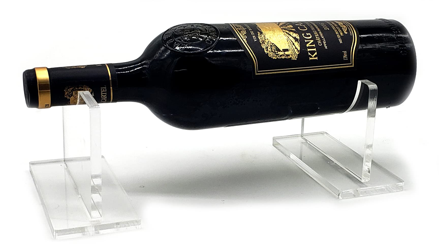 Wine Bottle Holder Floating Acrylic Stand Rack/Holder Counter Top Display Case Riser